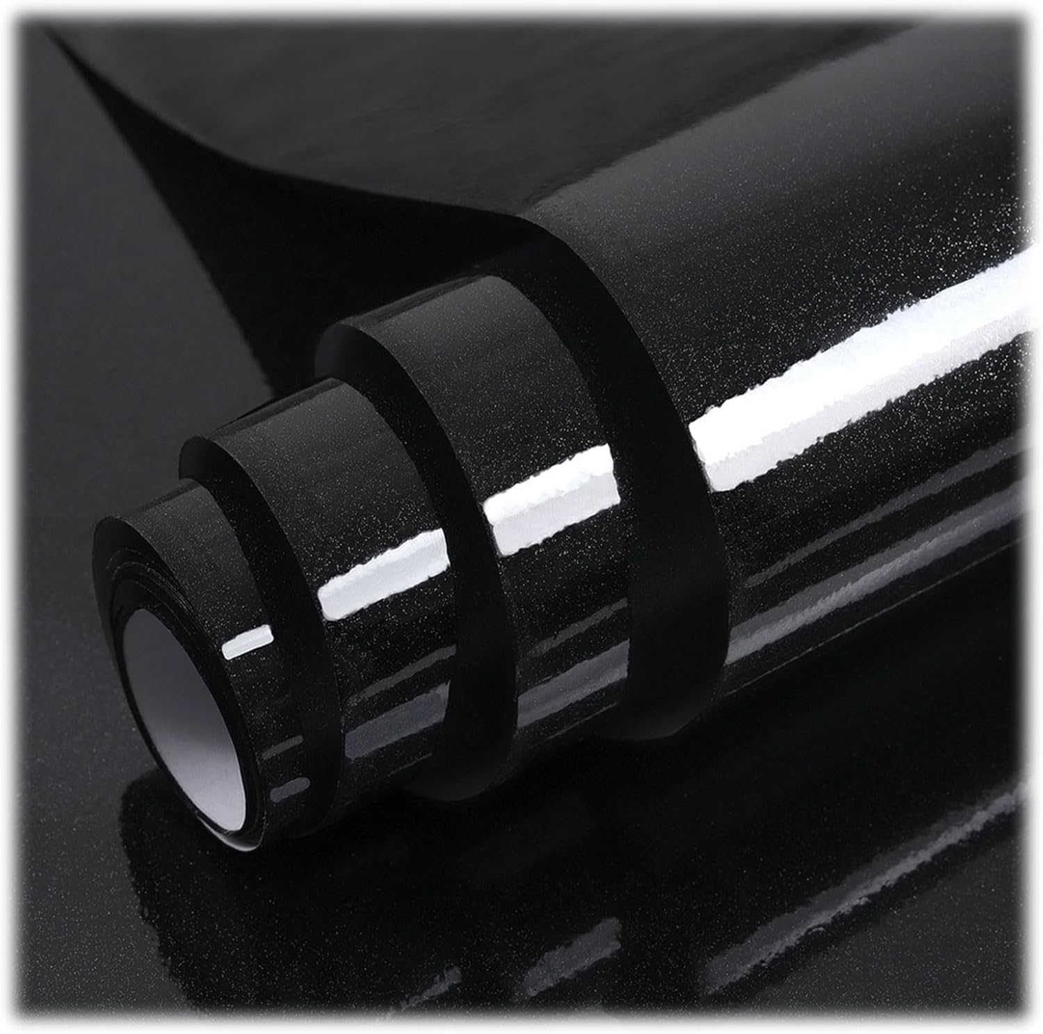 Hode Black Sticky Back Plastic Self Adhesive Wallpaper 40cmX300cm Vinyl ...