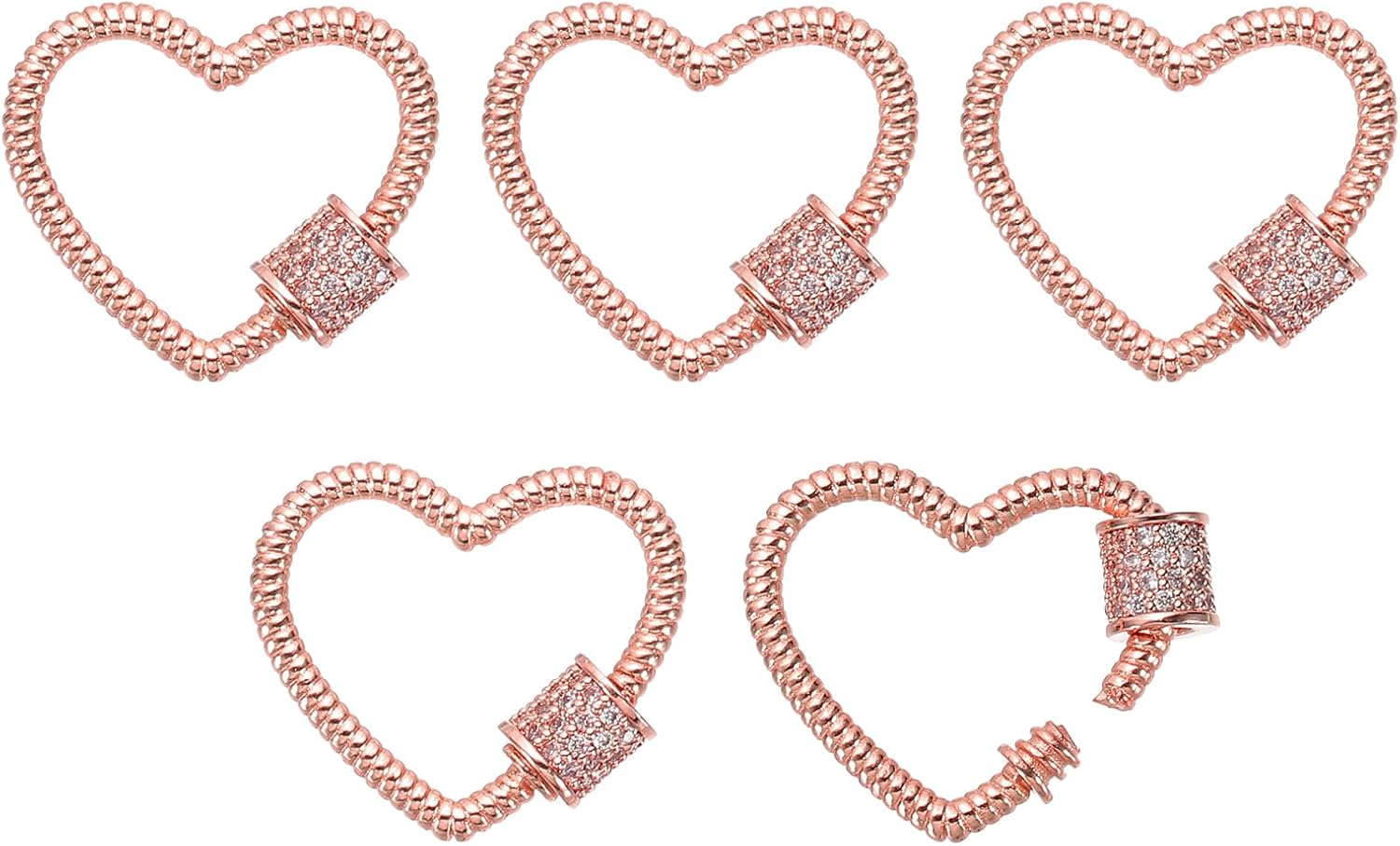 Amazon.com: PATIKIL Brass Screw Heart Lock Charm Clasps, 5Pcs Jewelry ...