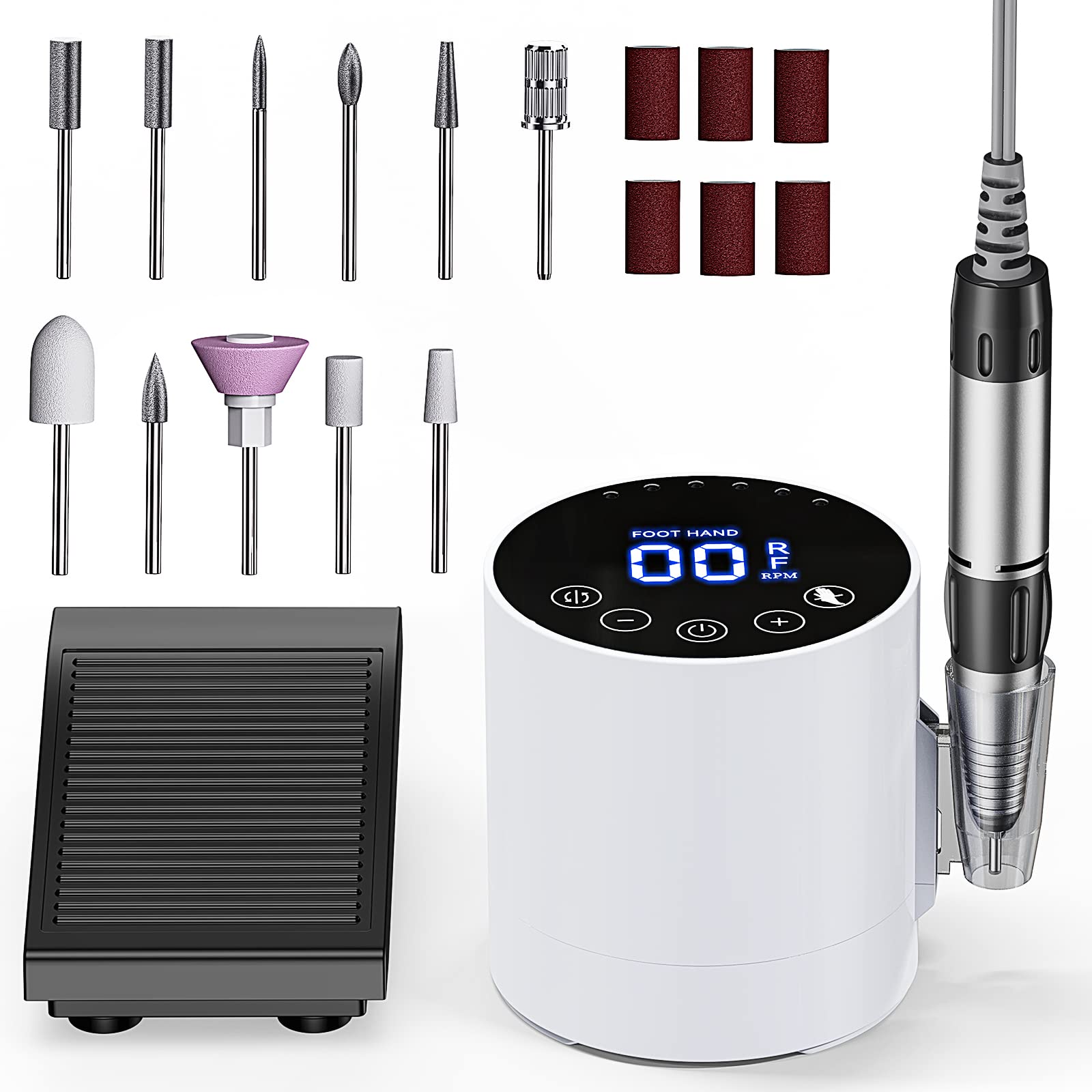 Amazon.com: ZRFMIB Professional Electric Nail Drill Machine 11 in 1 Kit ...