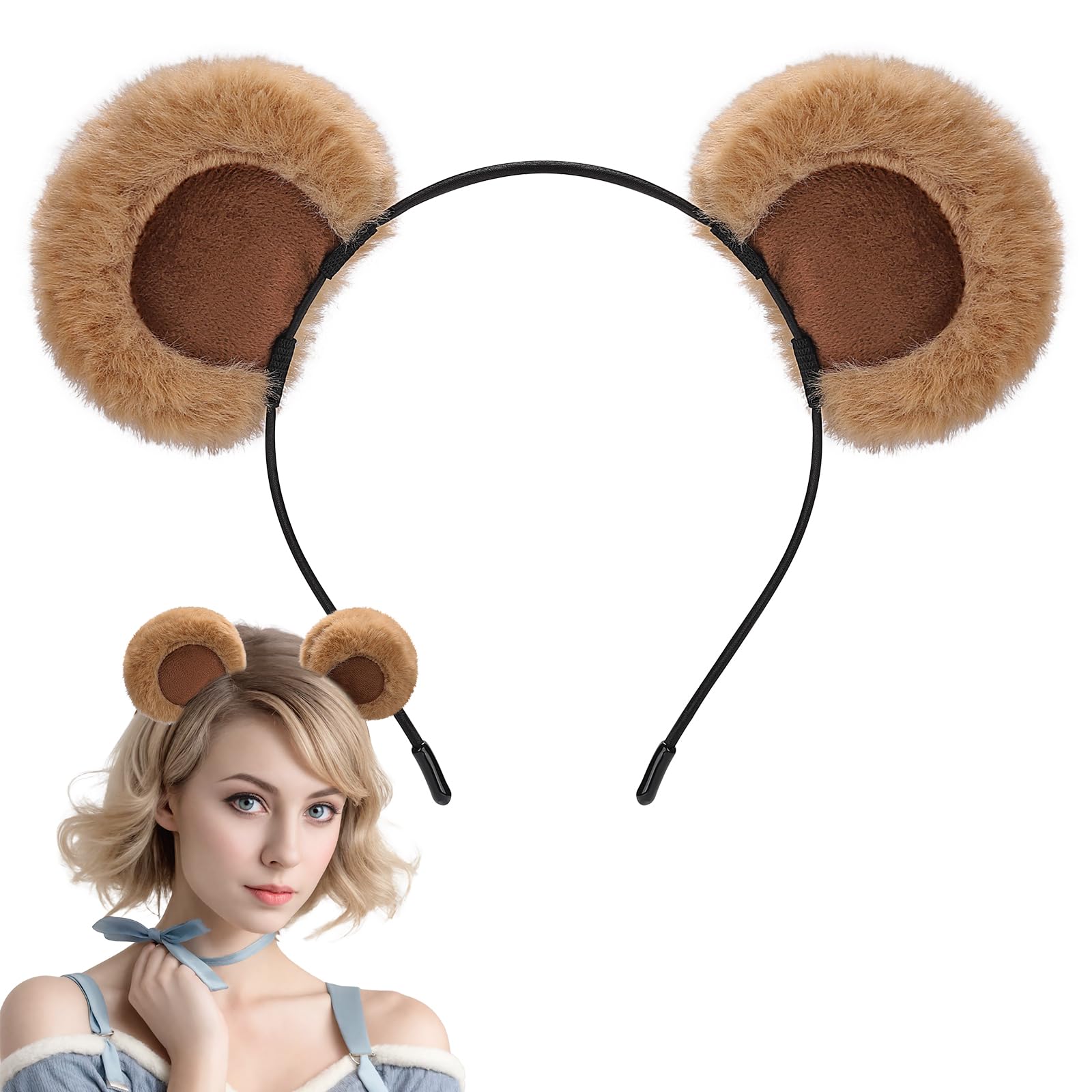 Amazon.com : Sightor Brown Bear Ears Headband, Cute Bear Hairband ...
