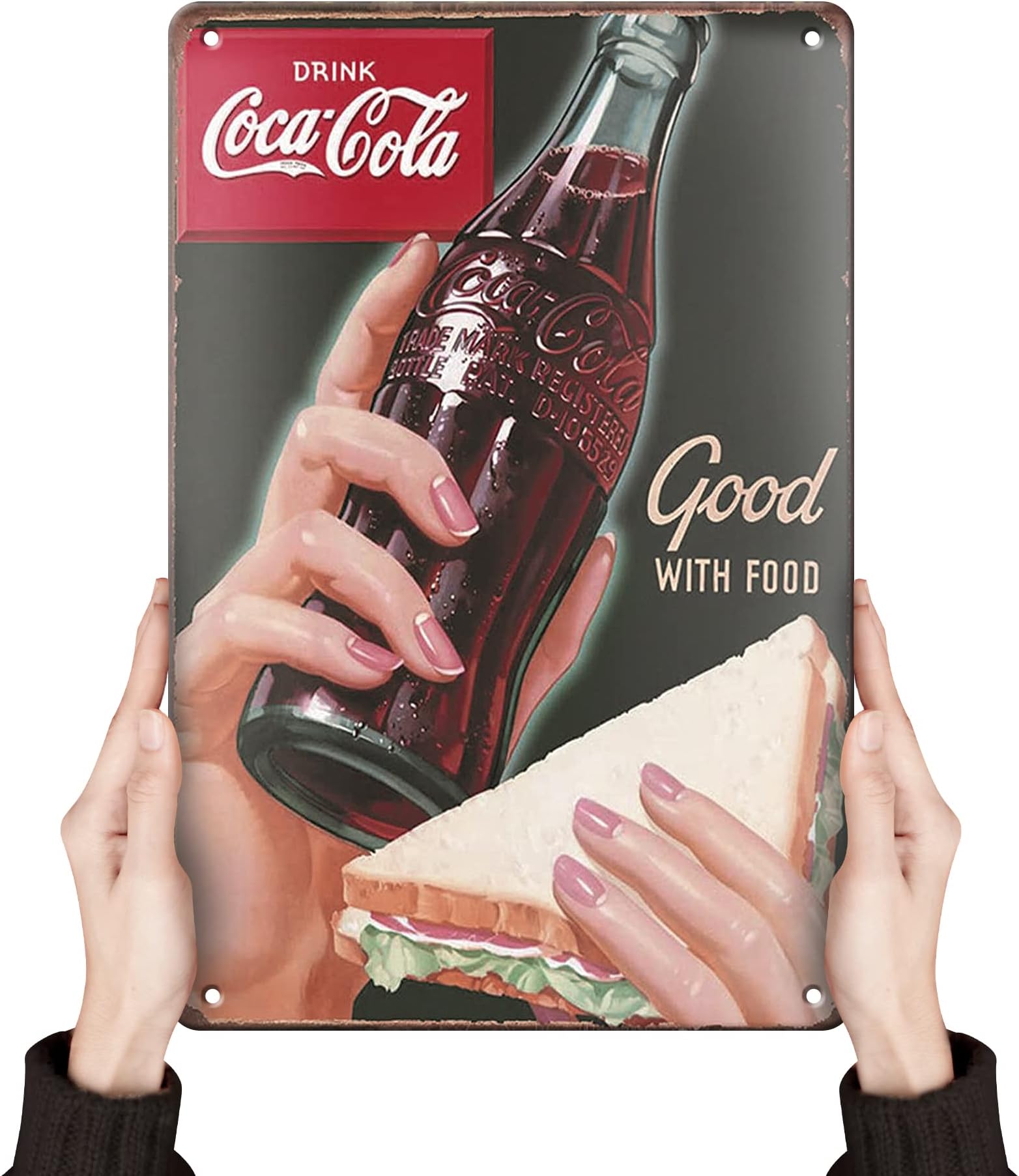 Amazon.com: Tin Sign "Coke - Round Keg Label": Decorative Signs ...