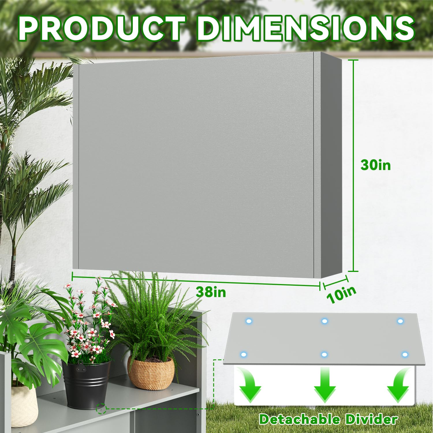 Snapklik.com : NUWJBYE Tall Metal Planter Box, 38" L X 10" W X 30" H ...