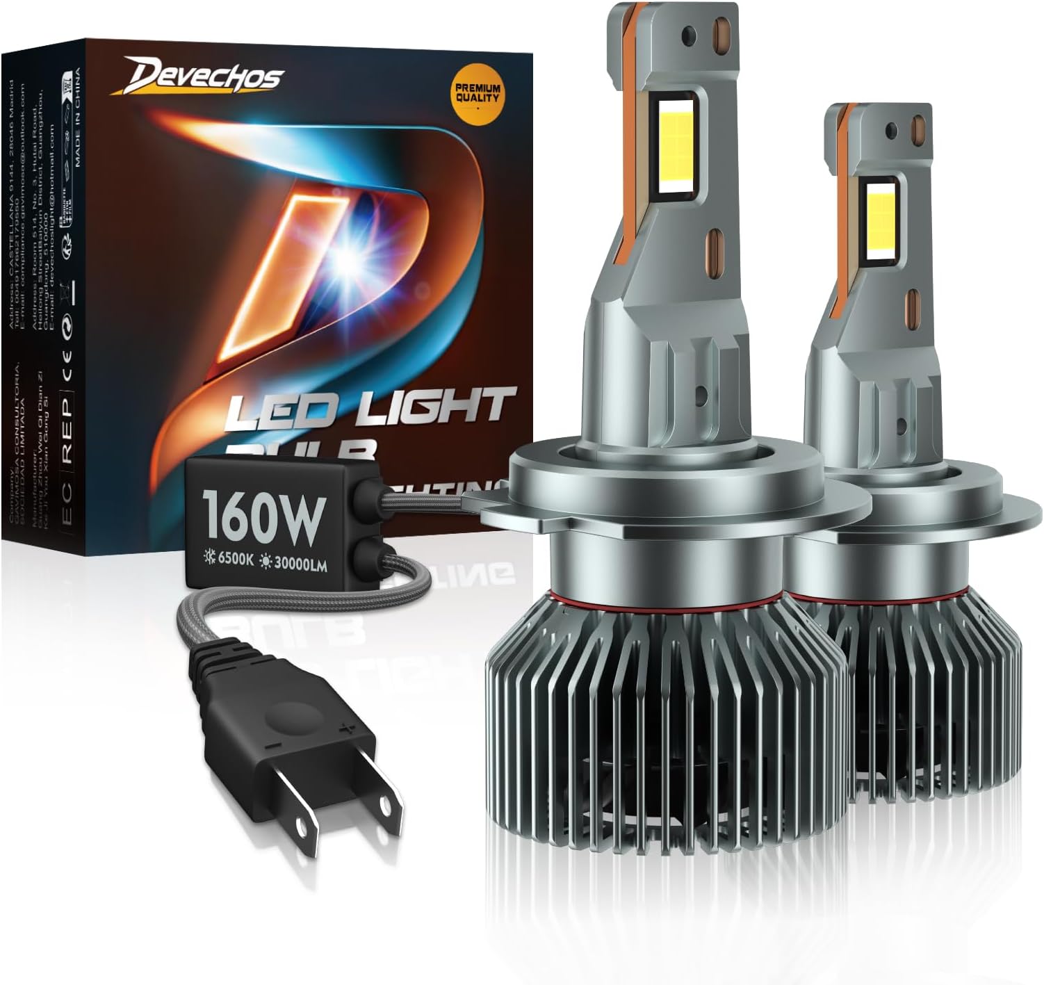 AUXIRACER Lampadina H3 LED 25000LM, H3 Fari Auto, Perfect Design 1:1 ...