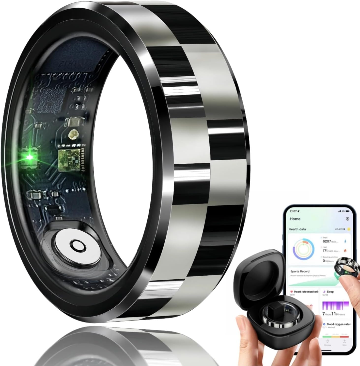 Amazon.com: Smart Ring for Men Women, Sleep Tracking Wearable, Heart ...