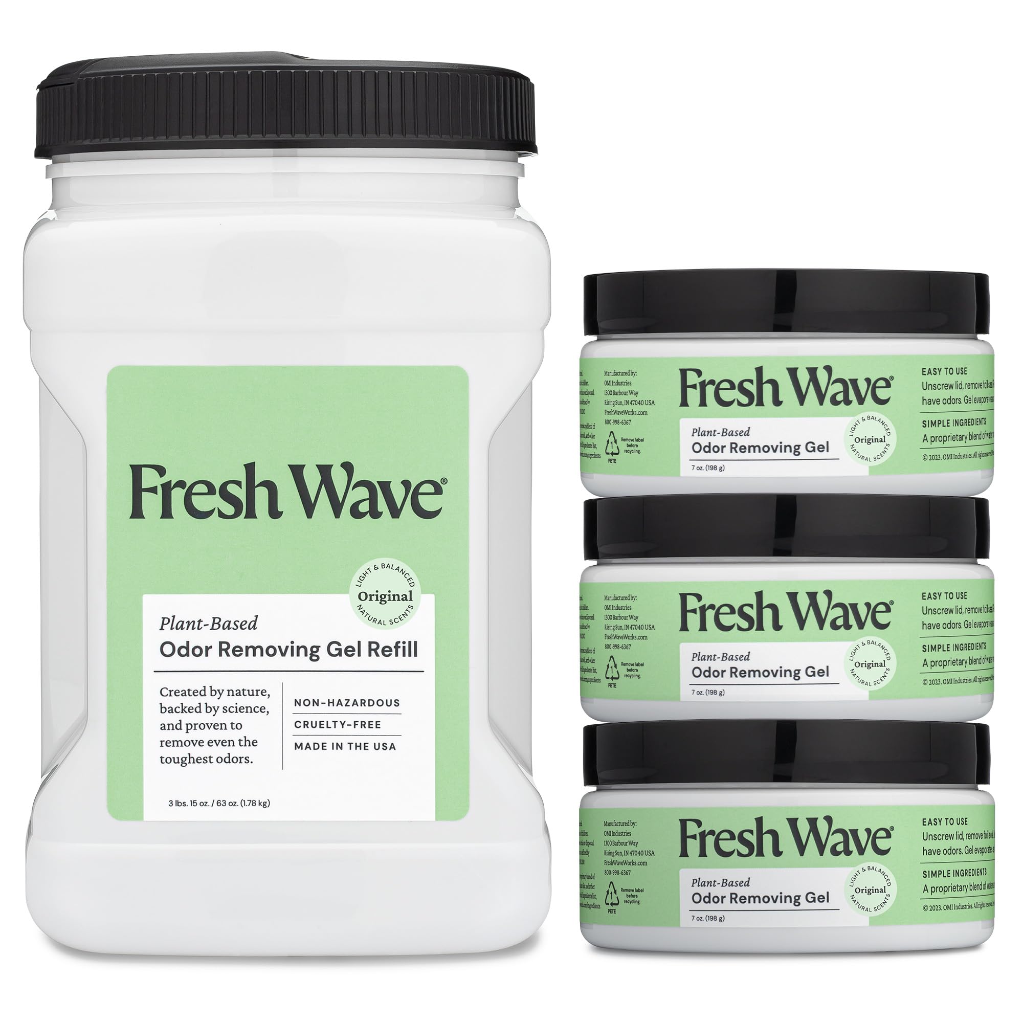 Amazon.com: Fresh Wave Odor Removing Gels Bundle: (3) 7oz. Gels, (1) 63oz. Gel Refill : Health ...
