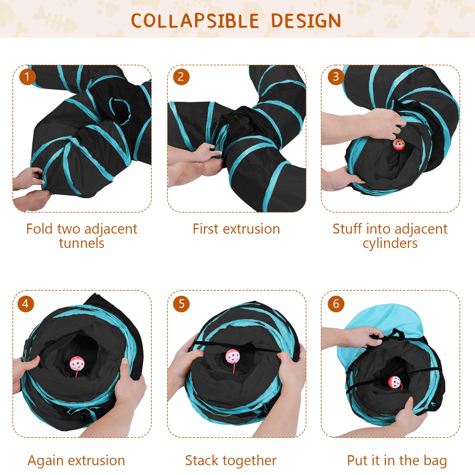 Snapklik.com : Cat Tunnels For Indoor Cats, 5 Way Cat Tubes And Tunnels ...