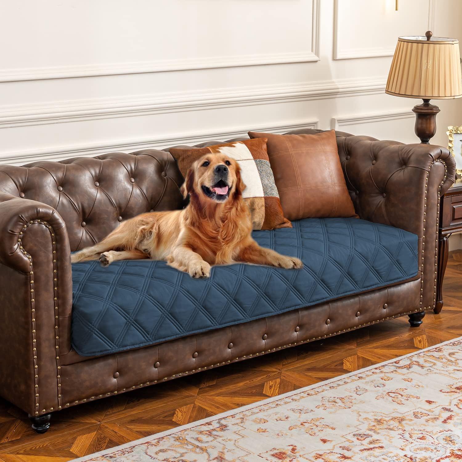 Amazon.com: Ameritex Waterproof Dog Couch Cover Faux Leather with Anti ...