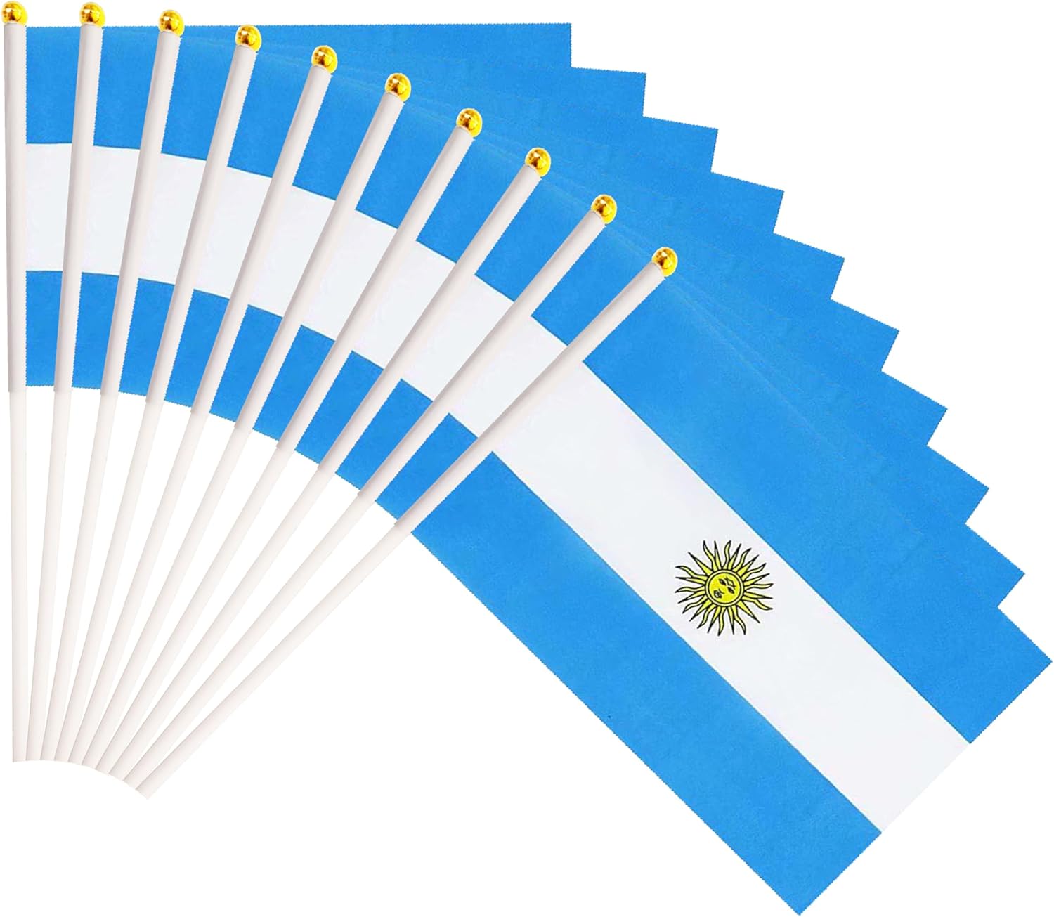 Amazon.com : 50 Pack Argentina Argentine on Stick Flags,Small Mini Hand ...
