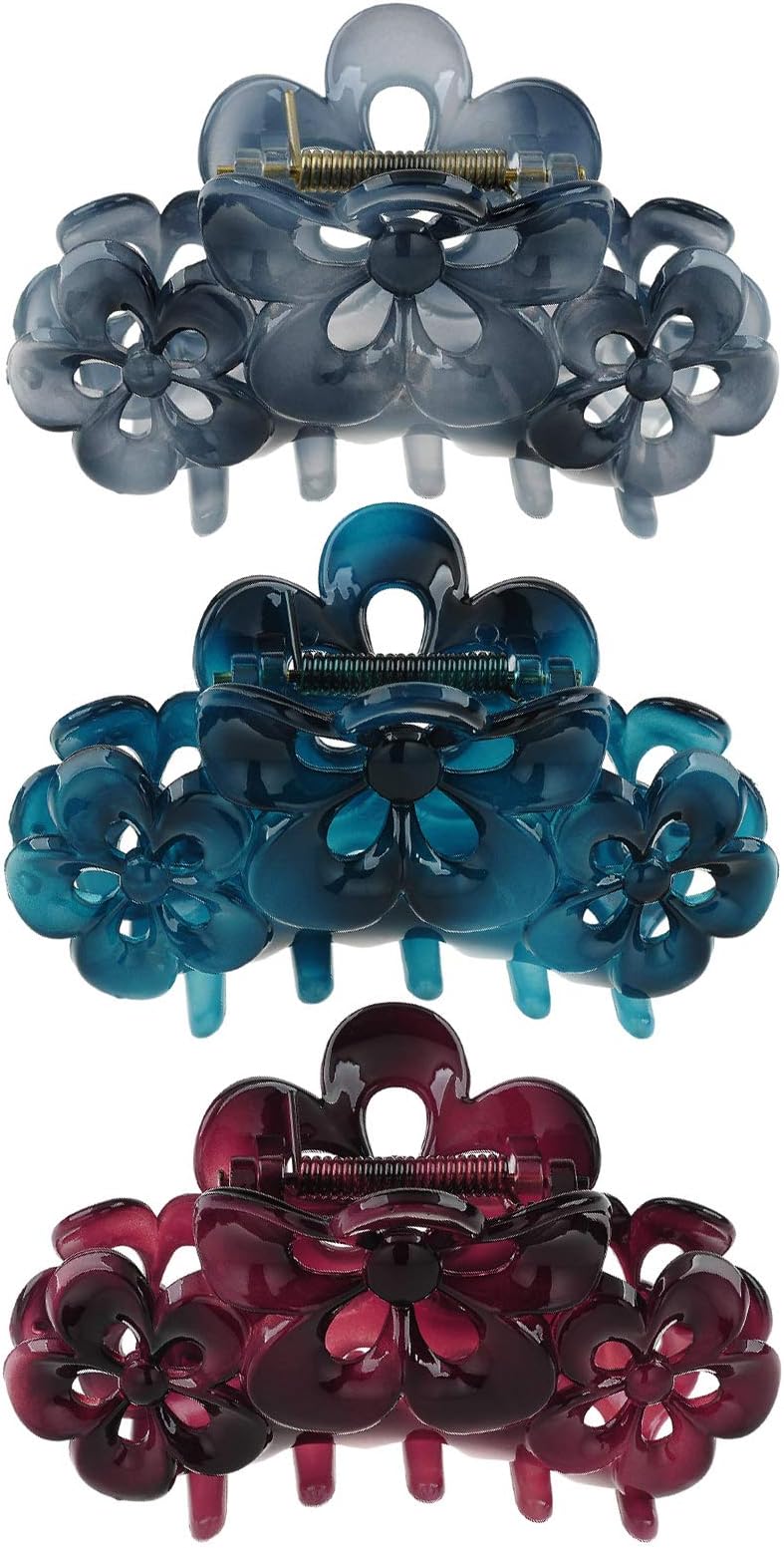 Amazon.com : Fashion & Lifestyle 3 Pack 4-inch Large Hair Claws Jaw ...