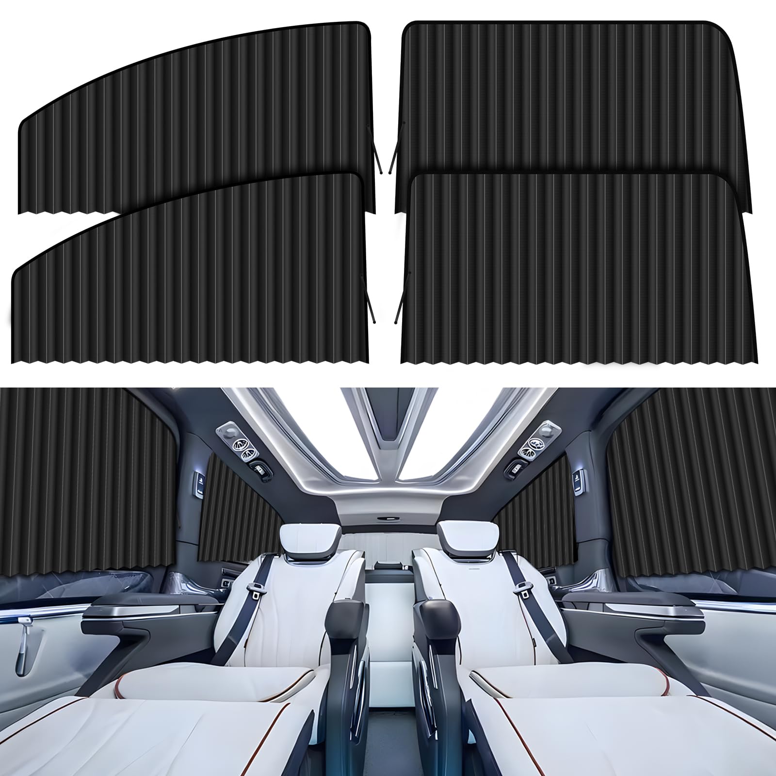 Amazon.com: ZATOOTO Car Window Shades 4 Pack Blackout Side Window Sun ...