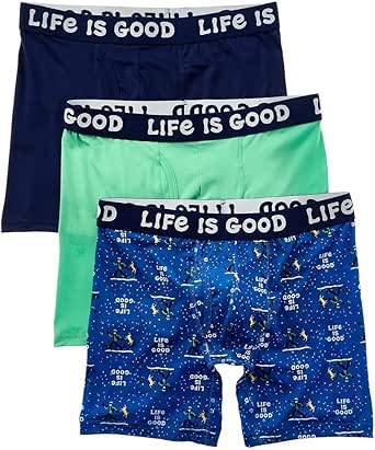 Life is Good® Mens 3Pk Super Soft Boxer Briefs, S at Amazon Men’s ...