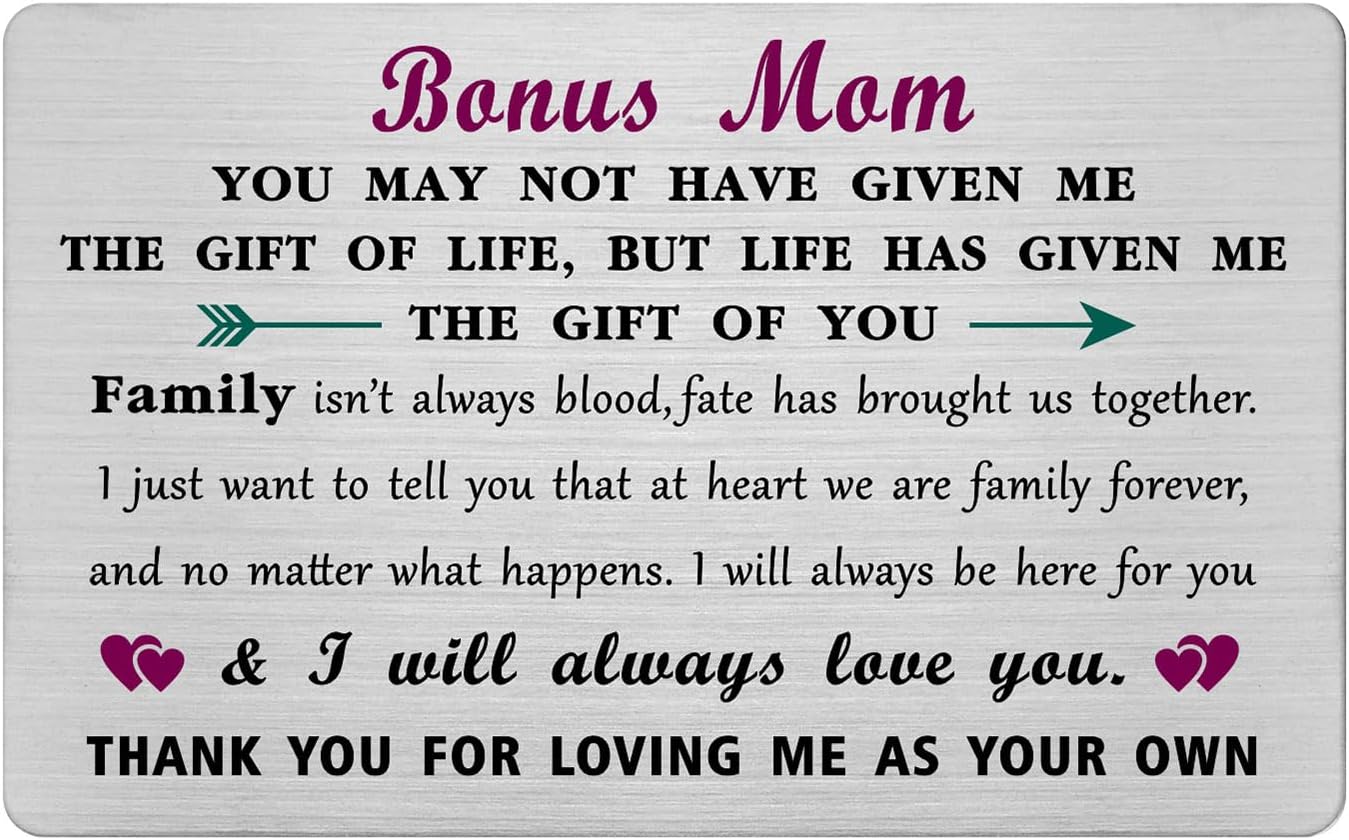 Amazon.com : Viayen Bonus Mom Mother's Day Card - Step Mom Stepmom ...