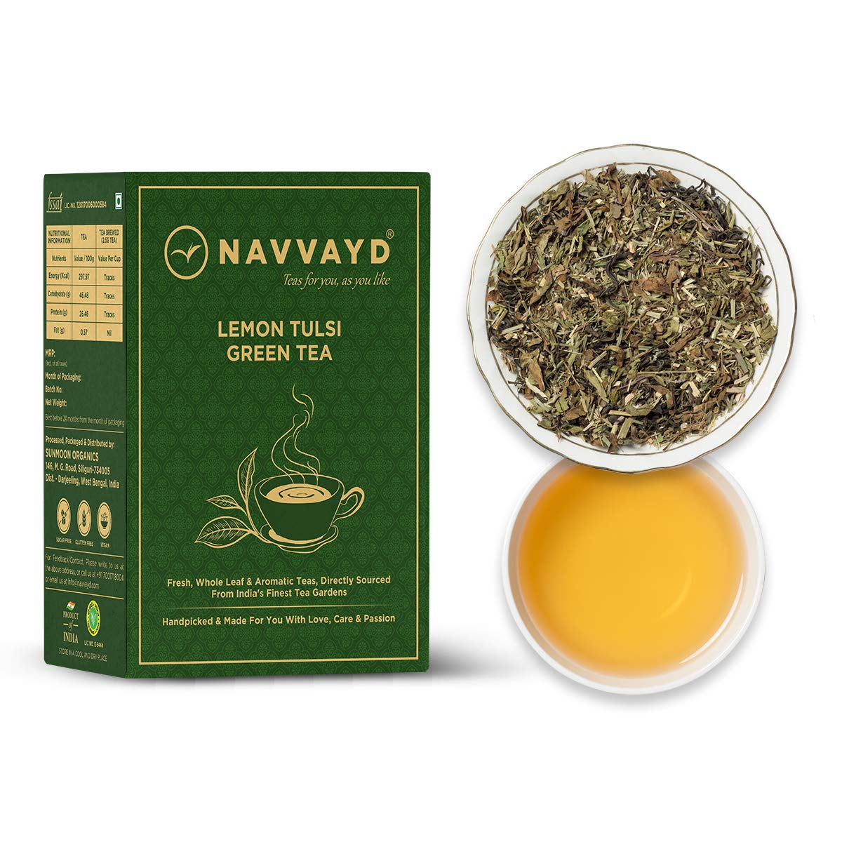 Navvayd Lemon Tulsi Green Tea, With Real Lemongrass & Lemon Tulsi For ...