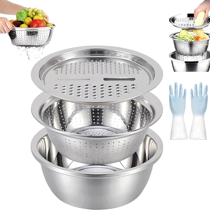 Amazon.com: Germany Multifunctional Stainless Steel Basin,Colander ...