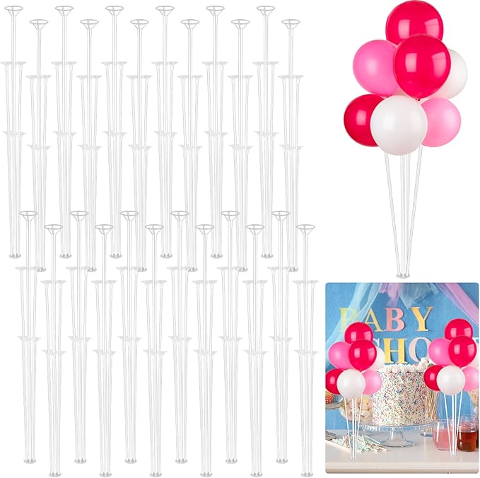 Amazon.com: Leyndo 24 Set Balloon Stand Kits Balloon Sticks with Base ...