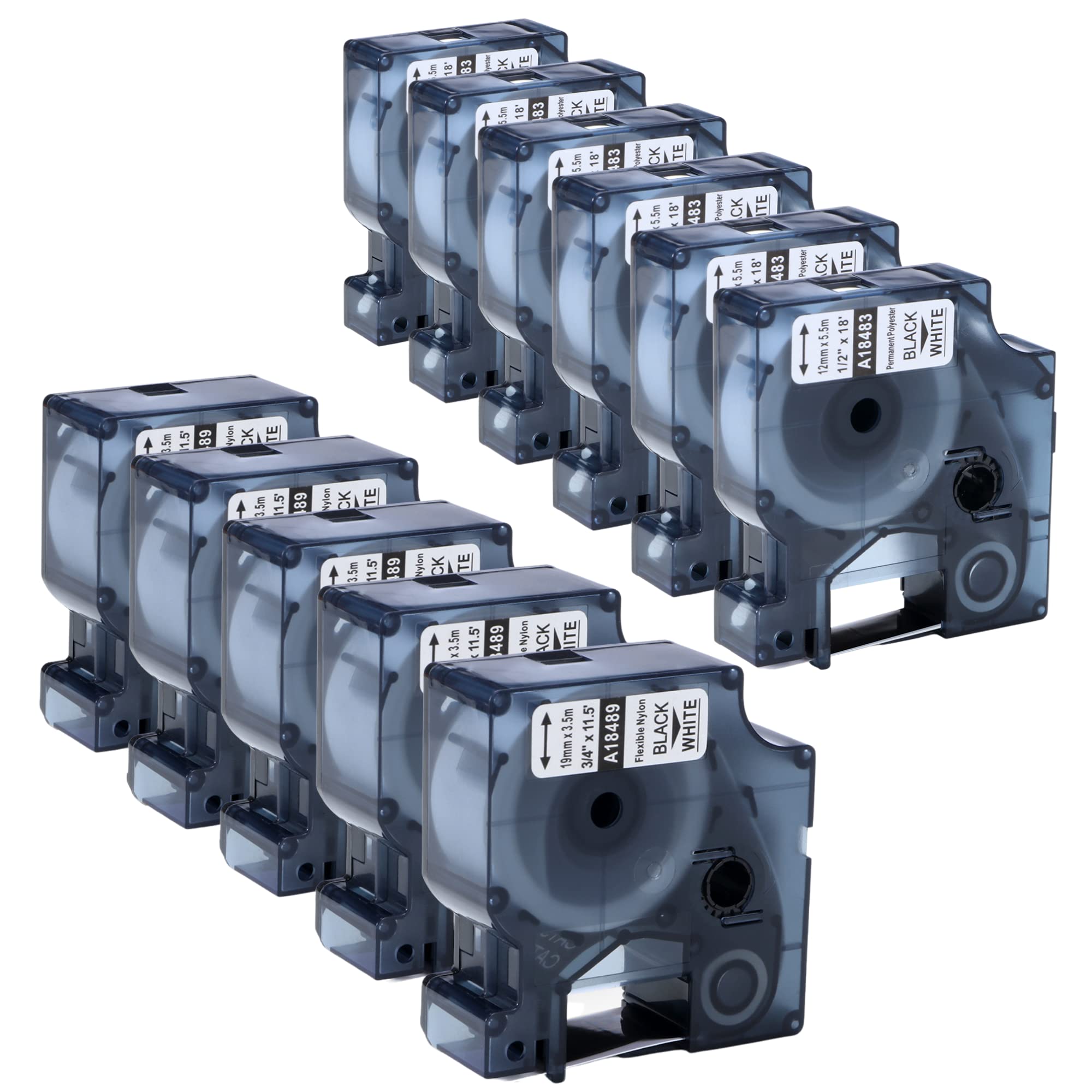 Amazon.com: 6 Pack 18483 Permanent Polyester Labels 1/2" + 5 Pack 18489 ...