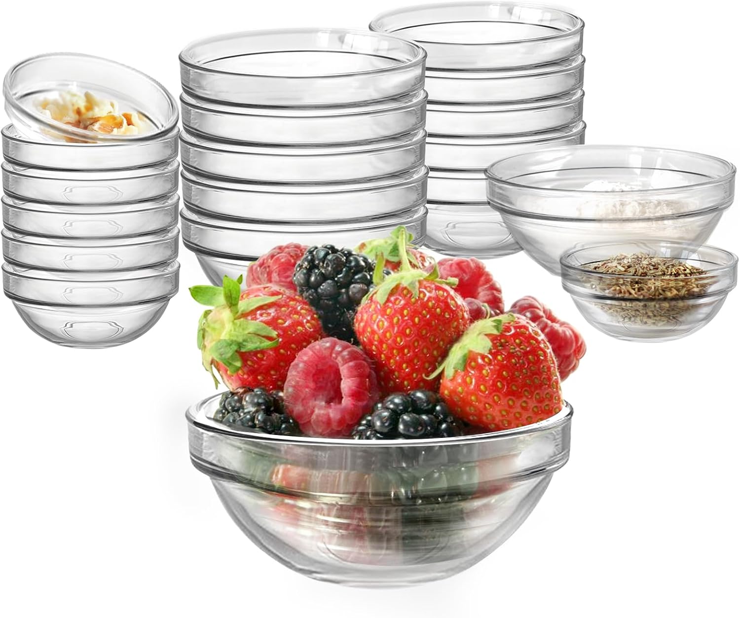 Amazon.com: Etolies 20 pack Mini Glass Prep Pinch Bowls,3.5 Inch(4oz ...