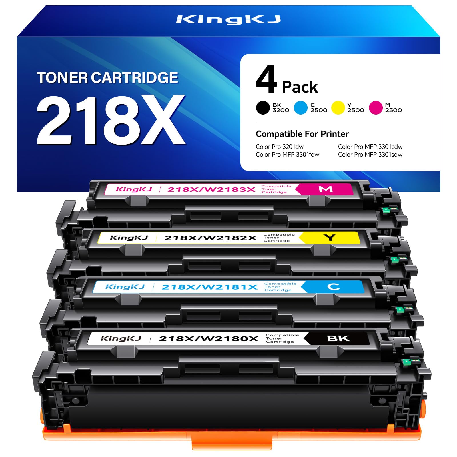 Amazon.com: 218X Toner Cartridge 4 Pack Compatible for HP 218X W2180X ...