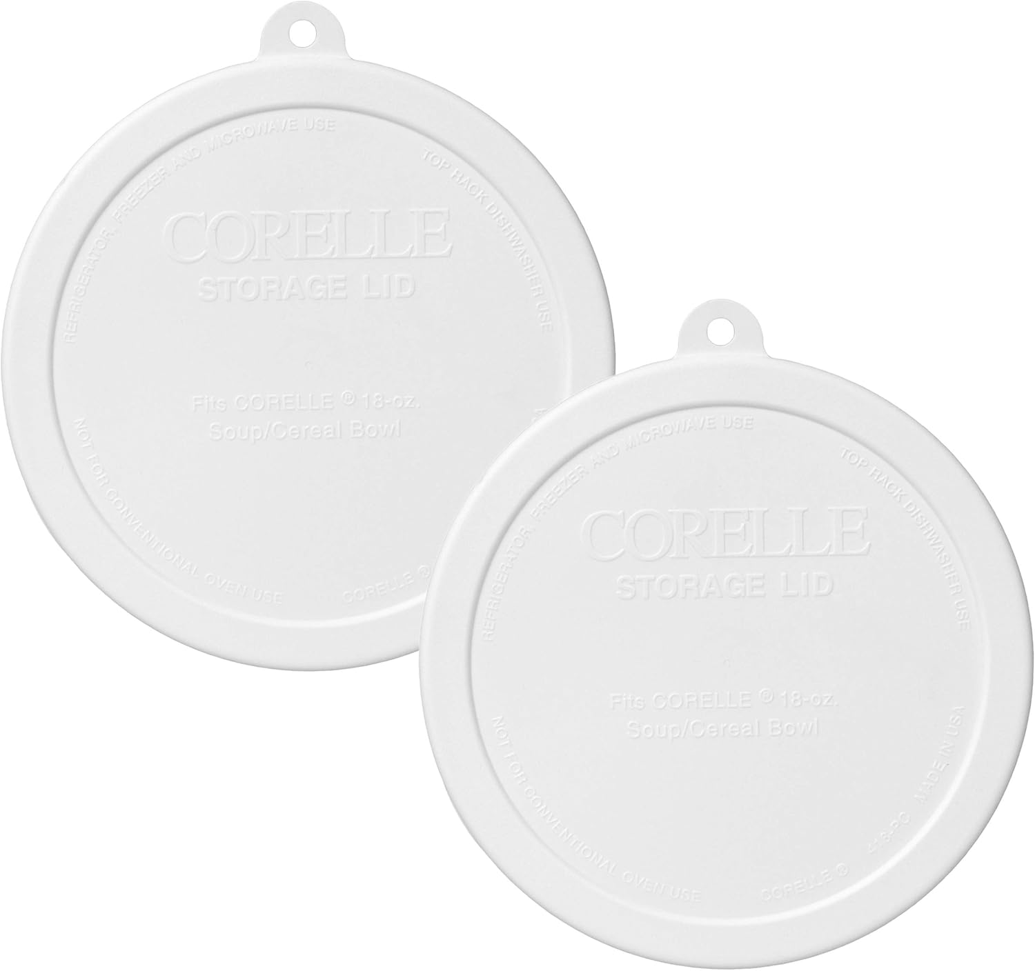 Amazon.com: CORELLE 418-PC White 18oz Cereal Bowl Lid - 2 Pack : Home ...