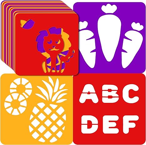 Amazon.com: 24 PCS Drawing Stencils for Kids 5 Types Kids Paint ...