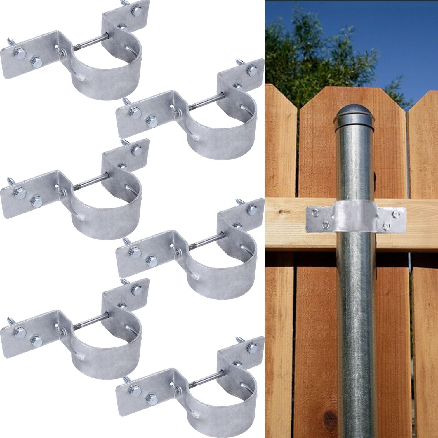 Amazon.com: 24-Pack Steel 2 Wood Fence Bracket (with 96 Screws), 2-3/8 ...