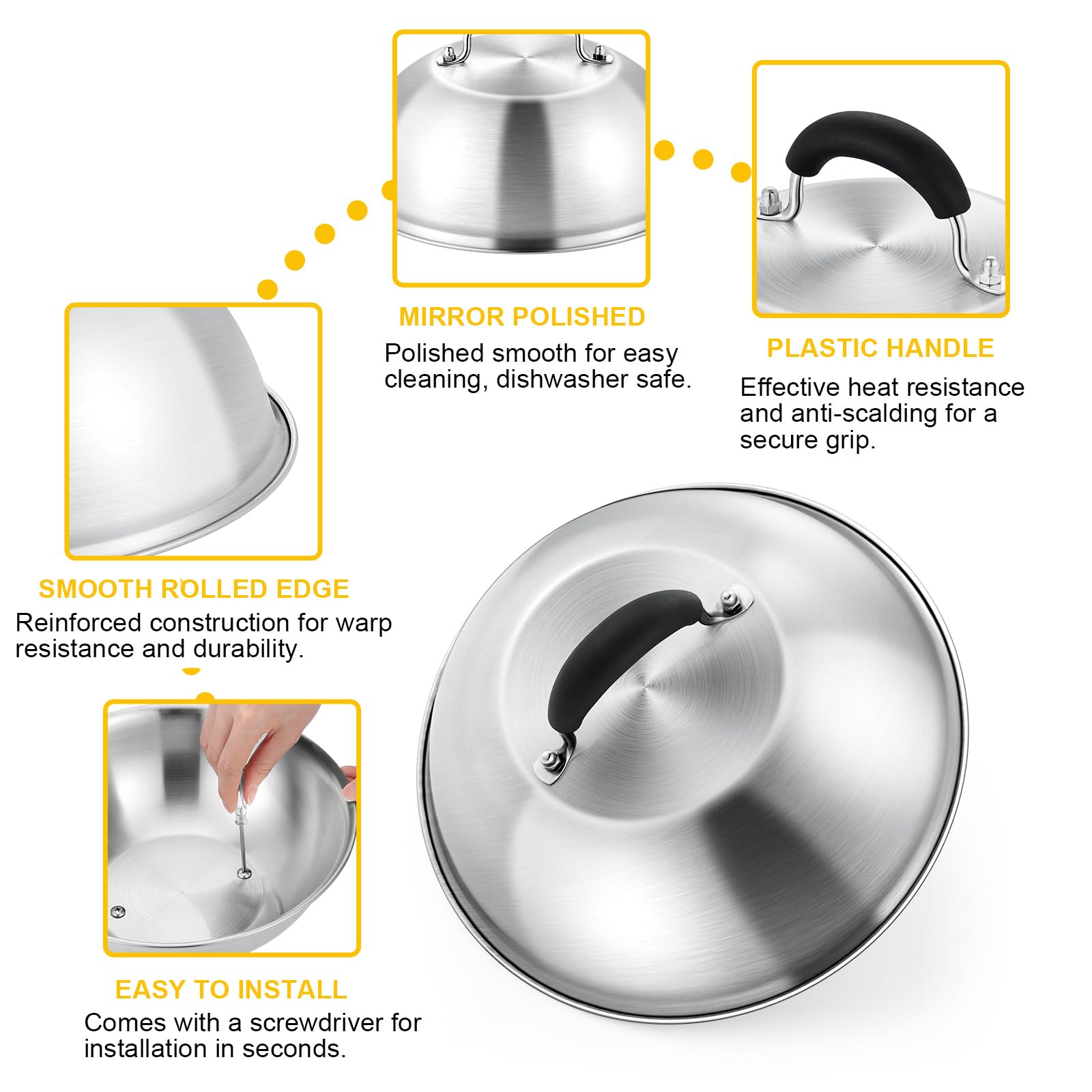 Snapklik.com : 9.8 Inch Melting Dome, Leonyo 4 Pack Basting Cover For ...