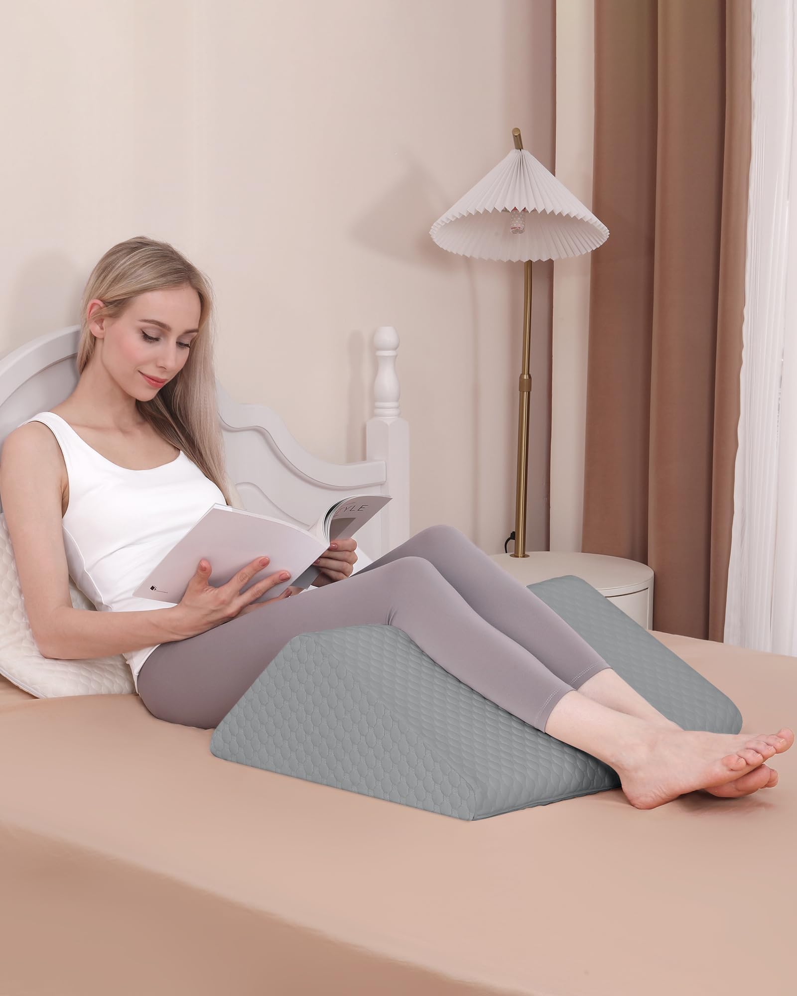 Amazon.com: Fewener Knee Wedge Pillow Pure Memory Foam, 8" Triangle ...
