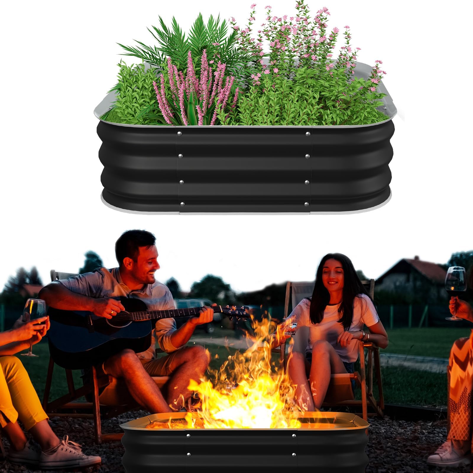Amazon.com: GasOne 23 in Outdoor– Wood Burning Fire Pit – Durable Alloy ...