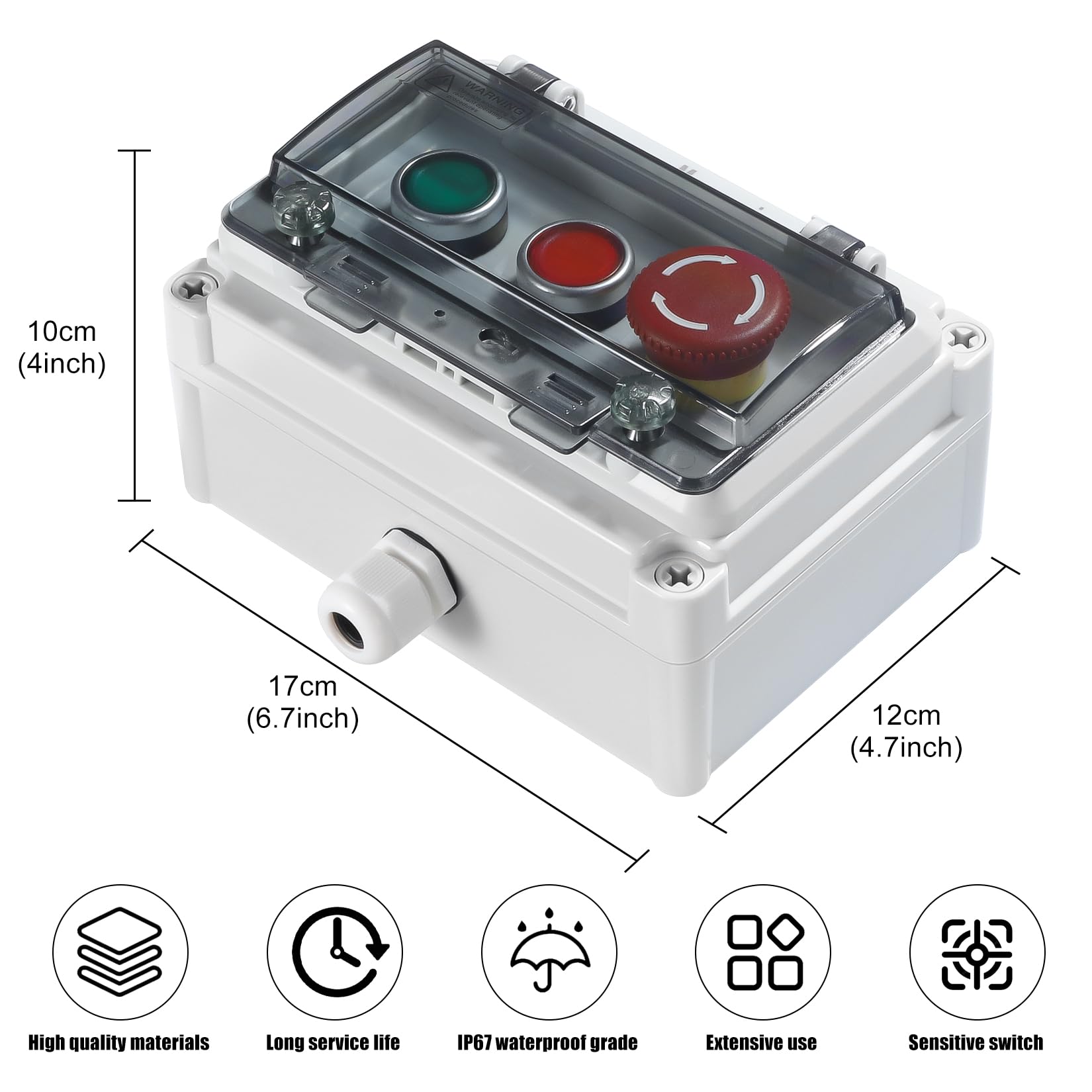 Snapklik.com : Push Button Station IP67 Outdoor Waterproof Button ...