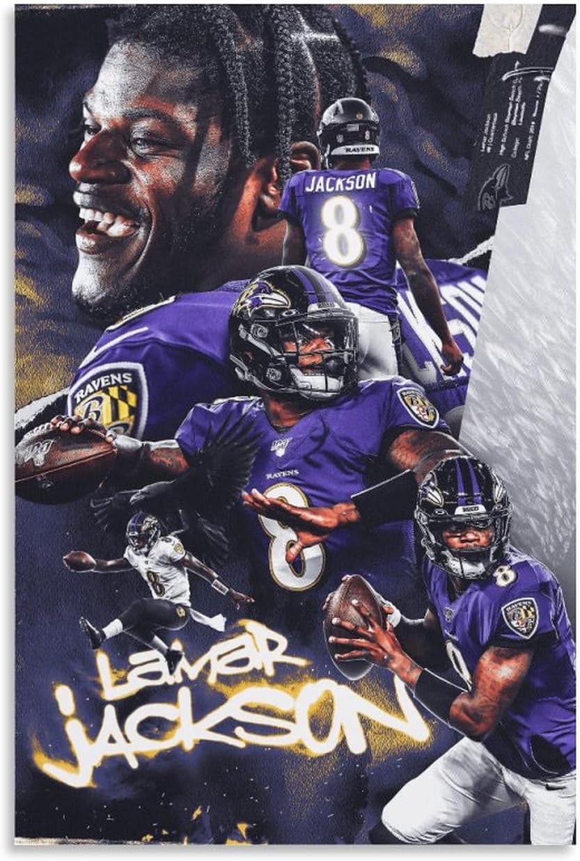 Amazon.com: Lamar Jackson Poster Canvas Poster Unframe: 12x18inch(30x45cm)