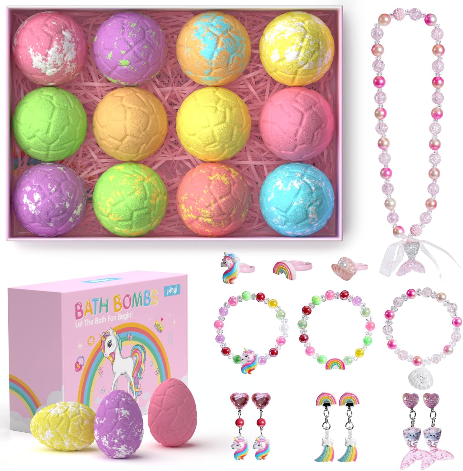 Amazon.com: Unicorn Bath Bombs for Girls Kids with Toys Surprise ...