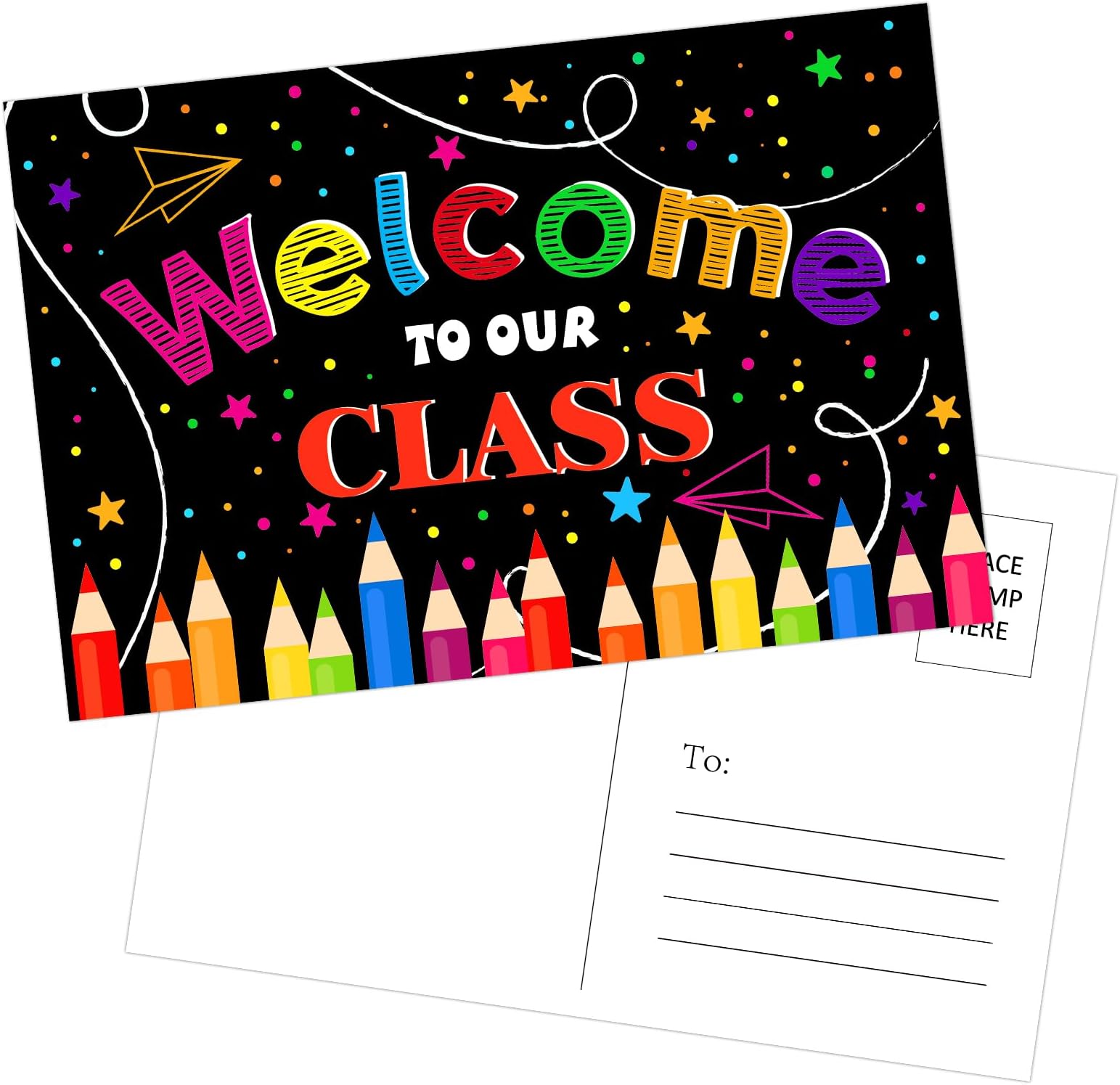 Amazon.com: Hohomark 30PCS Welcome To Class Postcards,Confetti Welcome ...