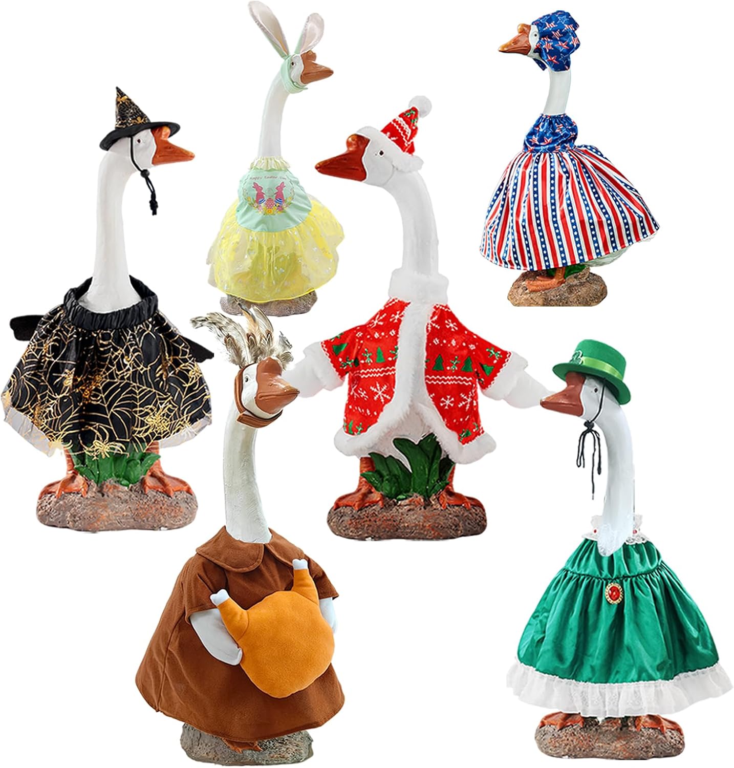 Amazon.com : Calcy Ssay 6 Set Porch Goose Outfits, Goose Outfits for ...