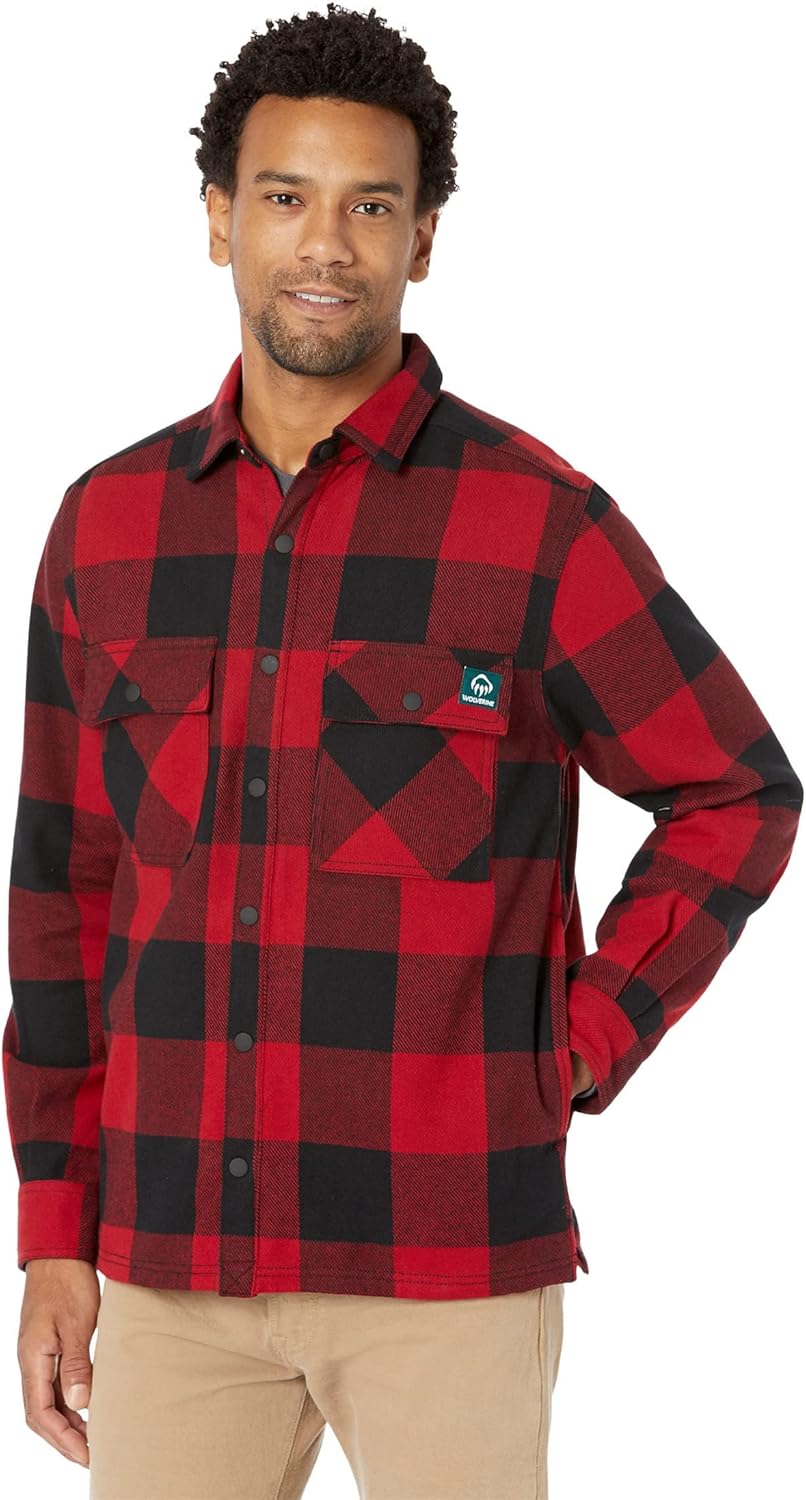 Amazon.com: Wolverine Men's Forge Heavyweight Flannel Overshirt ...