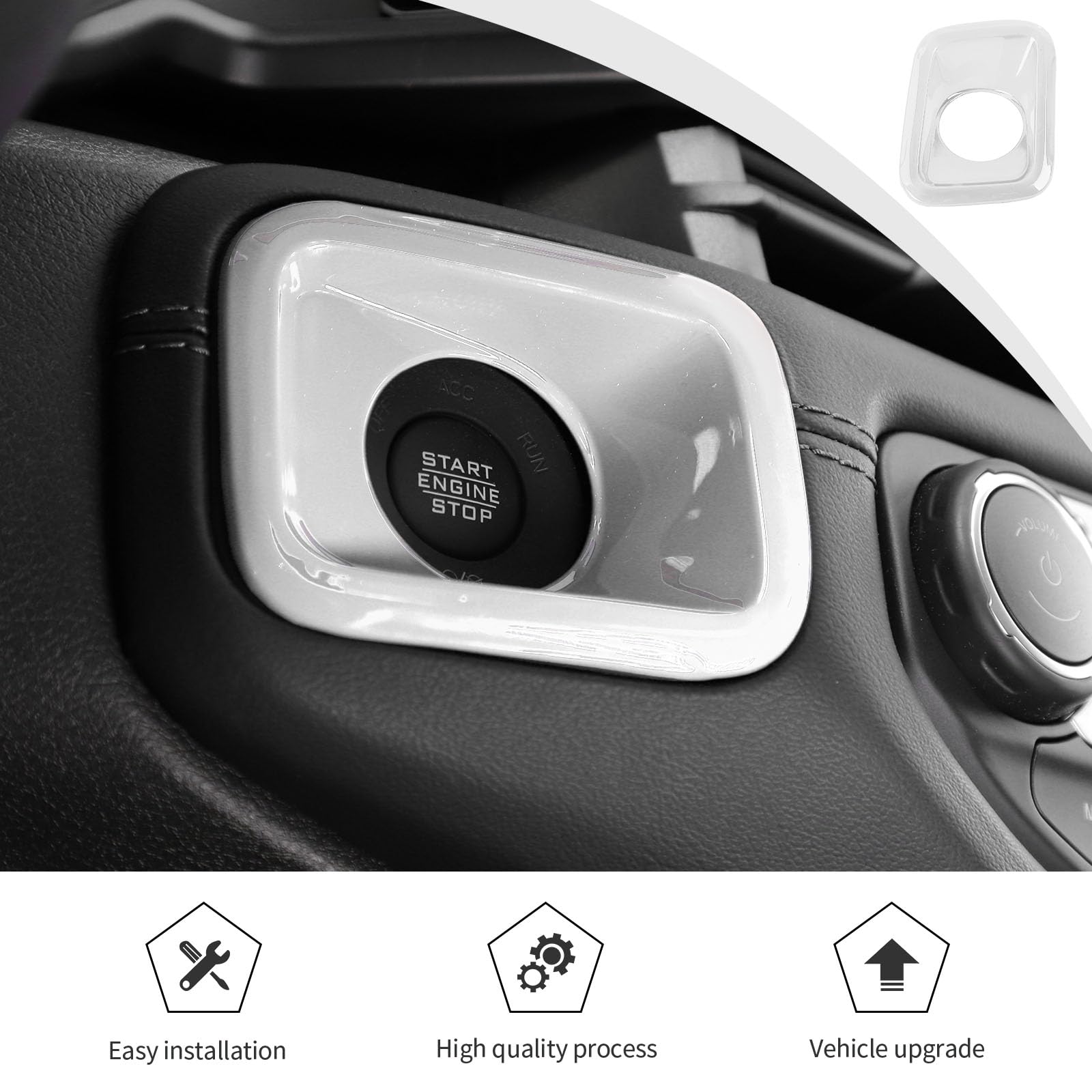 Snapklik.com : For Jeep JL Start Stop Button Cover Trim Sticker Push ...