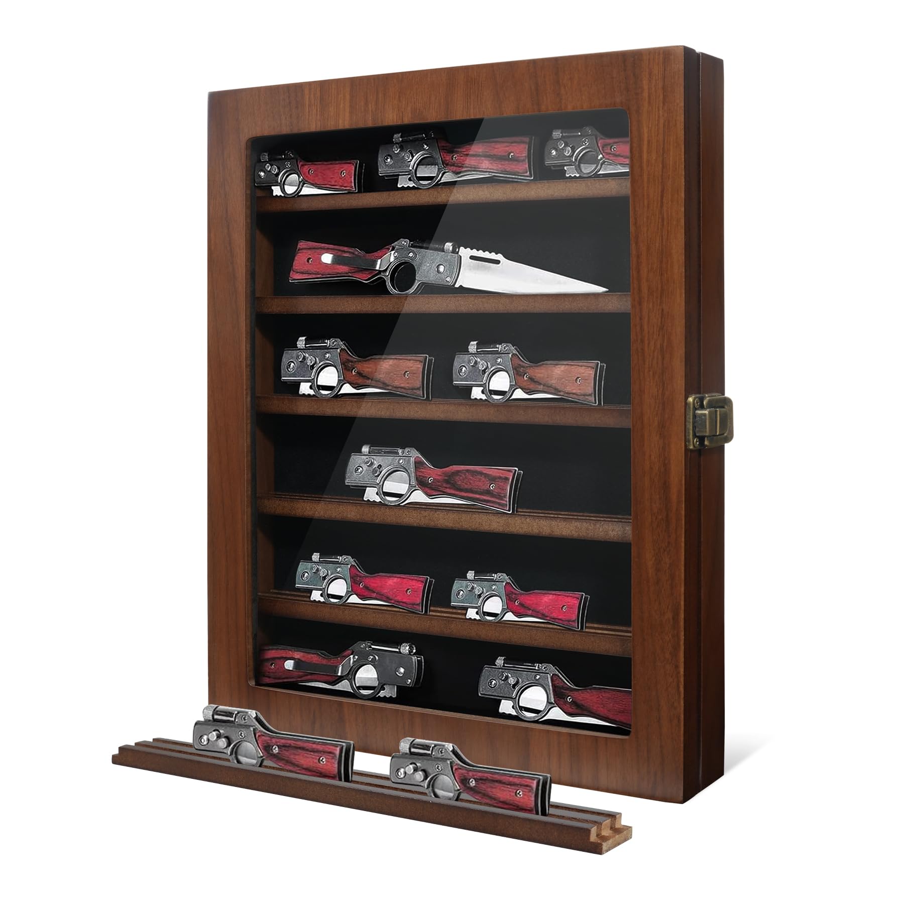 Amazon.com: Knife Display Case, Lockable Pocket Knives Display Box ...