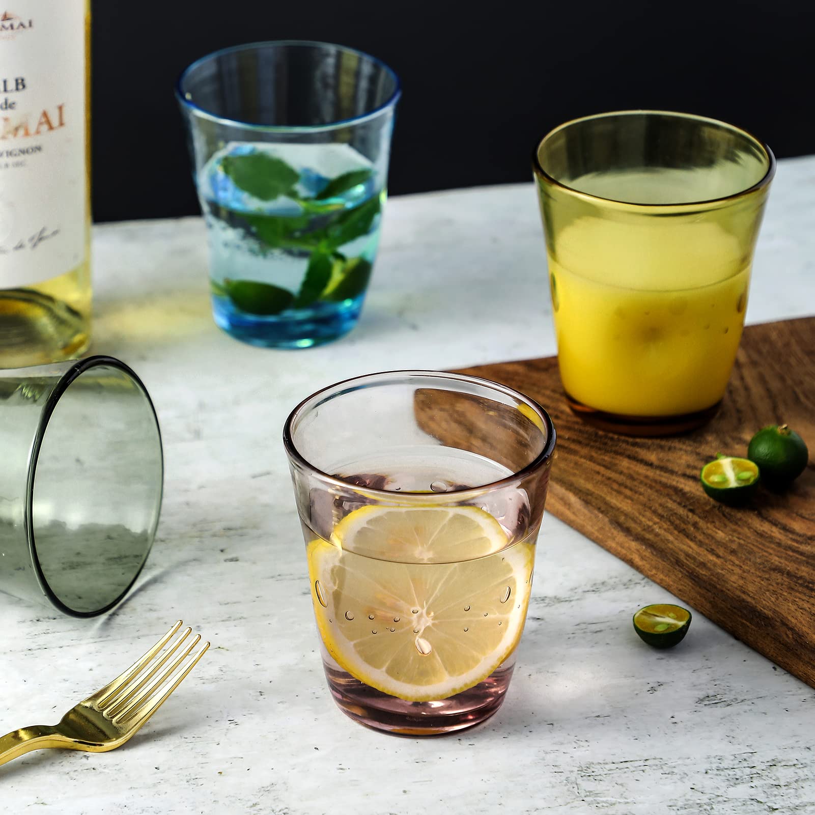 Snapklik.com : Colorful Pinch Bubble Tumblers & Water lasses Set Of 4 ...