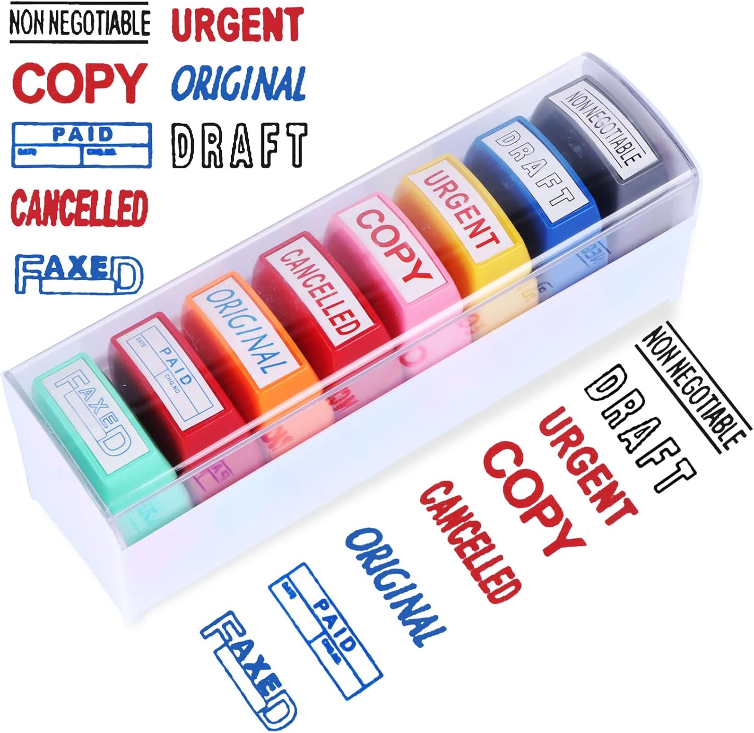 Swity Home Self Inking Office Stamp Set Teacher Stamp Pre-Inked Message ...