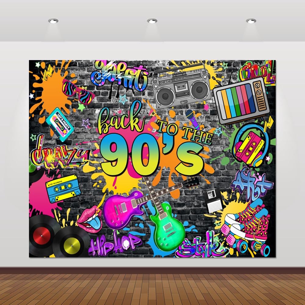 Amazon.com : 90s Backdrop 10x8ft for Photoshoot Hip Pop 90's Birthday ...
