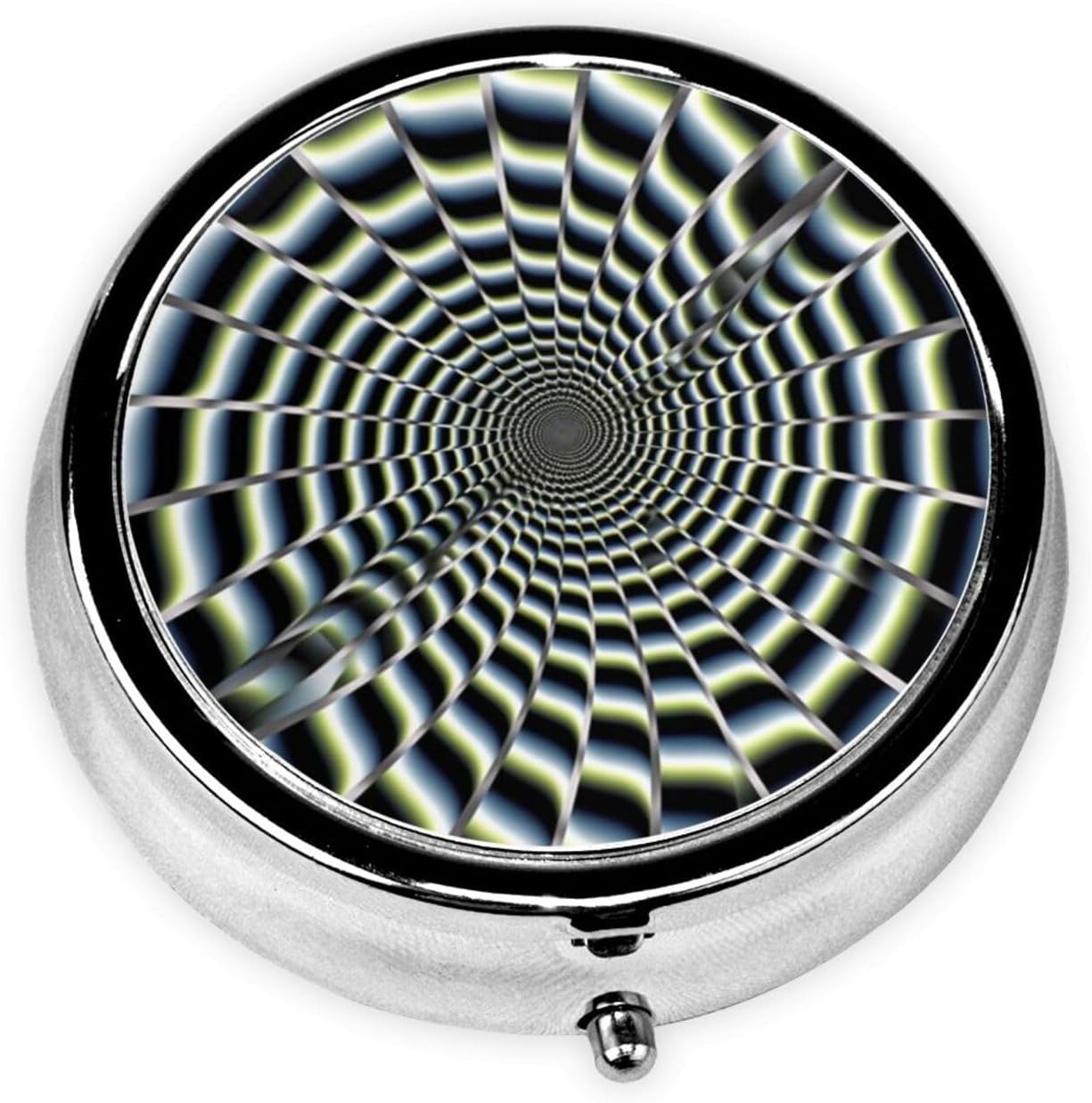 Amazon.com: Spiral Optical Illusion GIF Pill Box Metal Round Small Pill ...