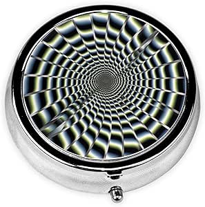 Amazon.com: Spiral Optical Illusion GIF Pill Box Metal Round Small Pill ...
