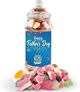 Fathers Day Gift for Him Pick and Mix Sweets Resealable Sweeties Gift Jar Sweet Mix Gummy Jelly ...