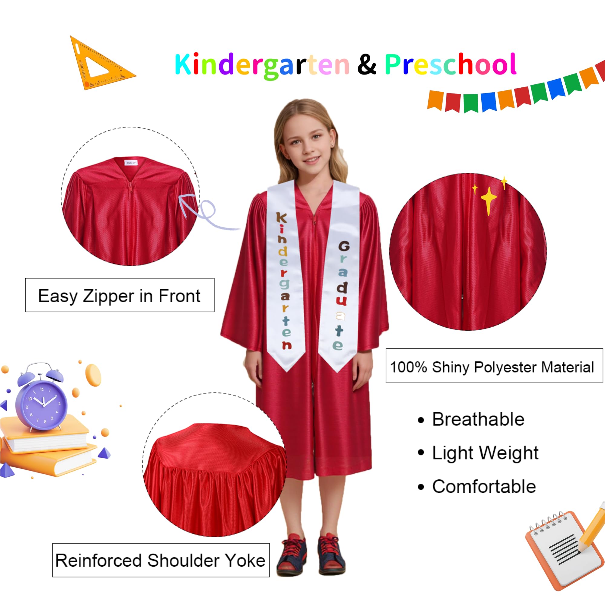 Snapklik.com : Newrara Kindergarten Graduation Cap And Gown Stole ...