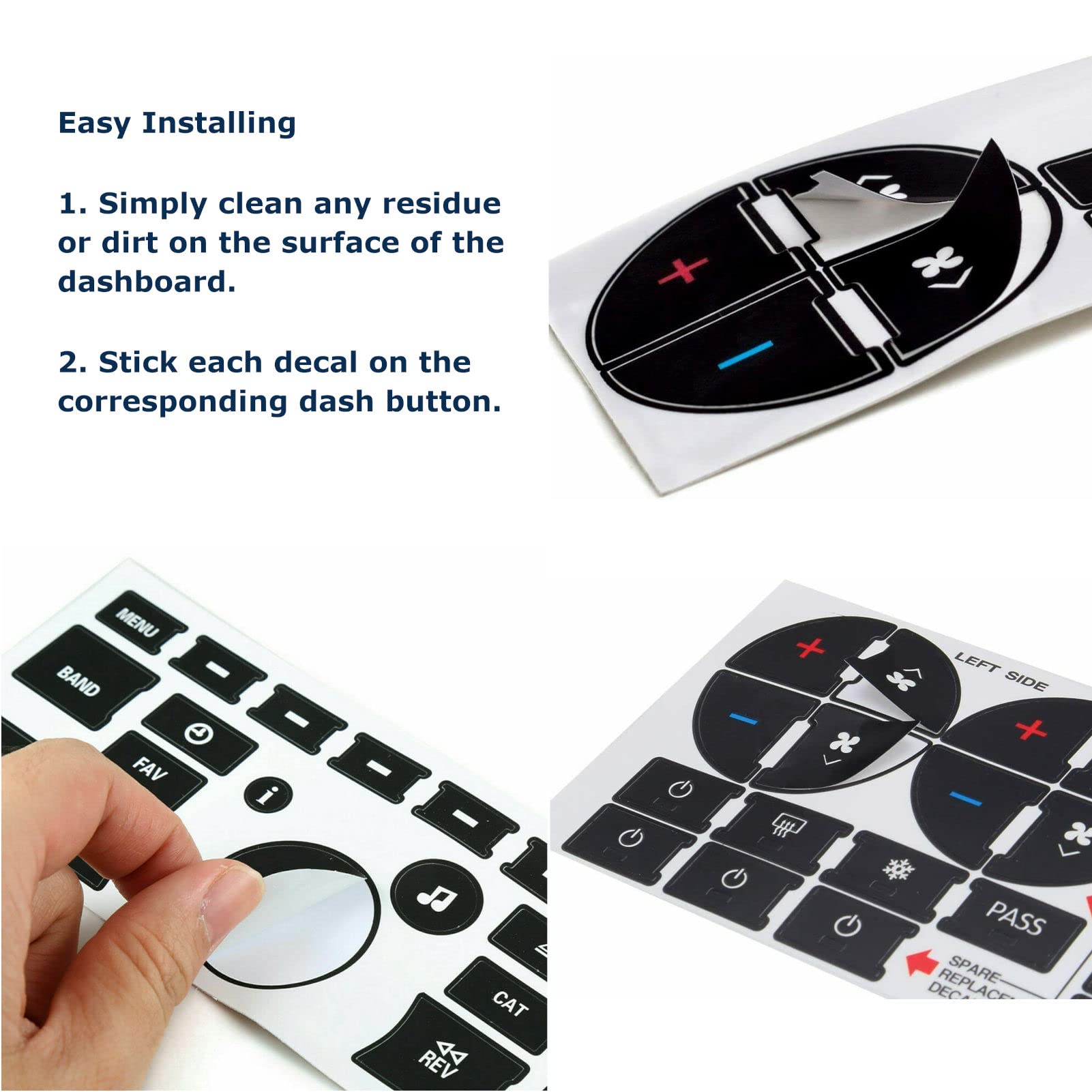 Snapklik.com : Ombialo AC Dash Button Repair Kit, Stickers Decals ...
