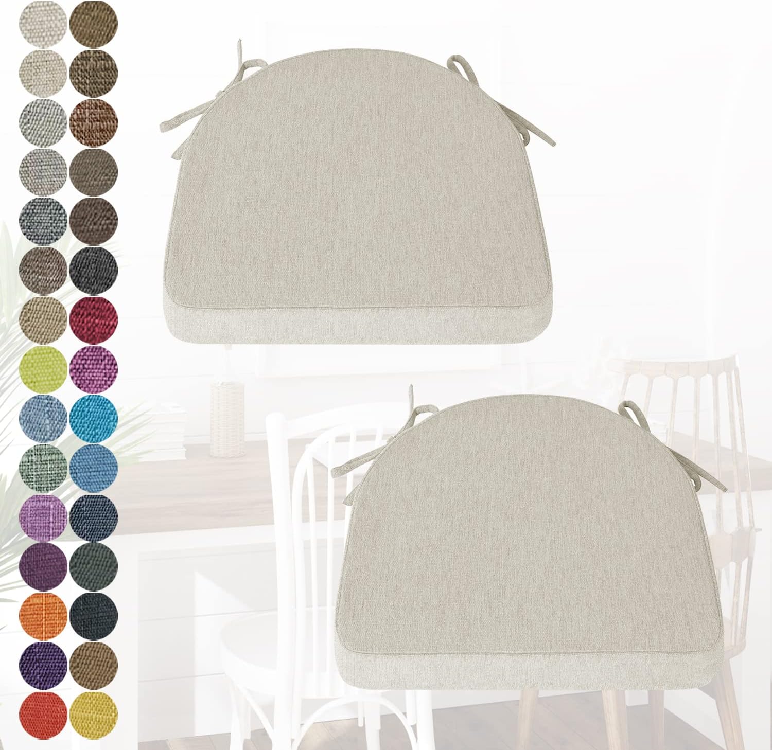 PHUSTJKL U-Shaped Chair Pads Seat Cushions for Dining Chairs Set of 2 ...