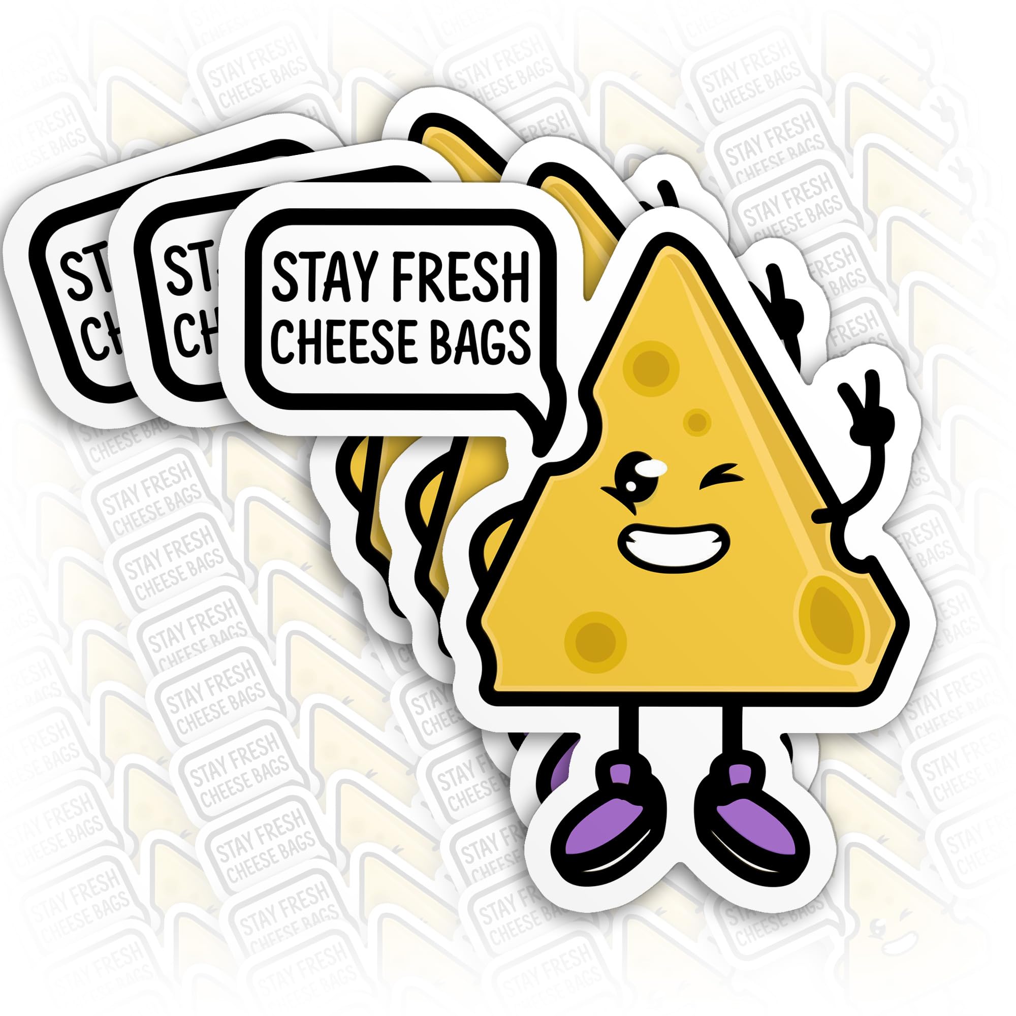 Amazon.com: (3Pcs) Stay Fresh Cheese Bags Sticker Cute Cheese Bags ...