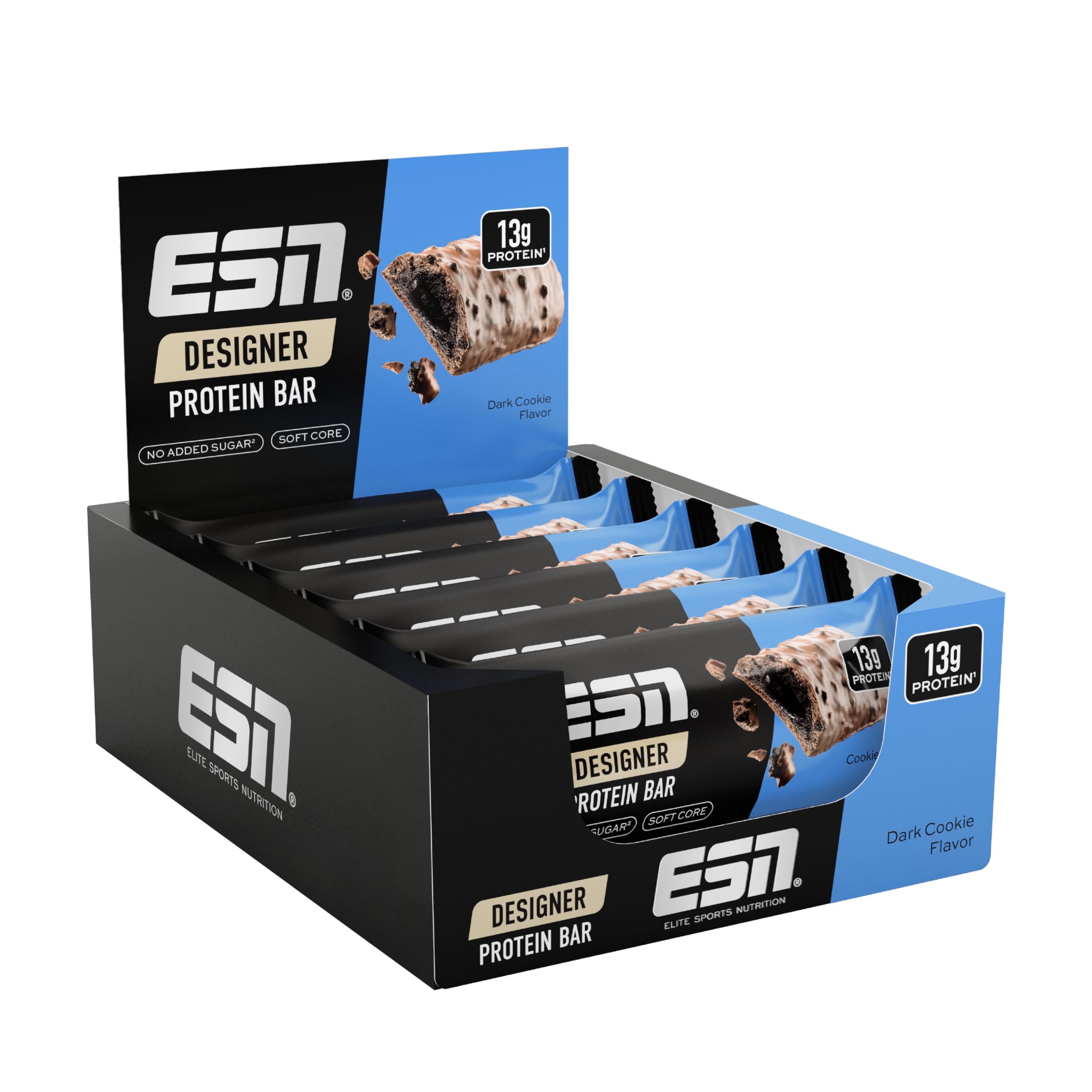 ESN Designer Bar Box, Dark Cookie, 12 x 45 g, der ideale Snack mit bis ...
