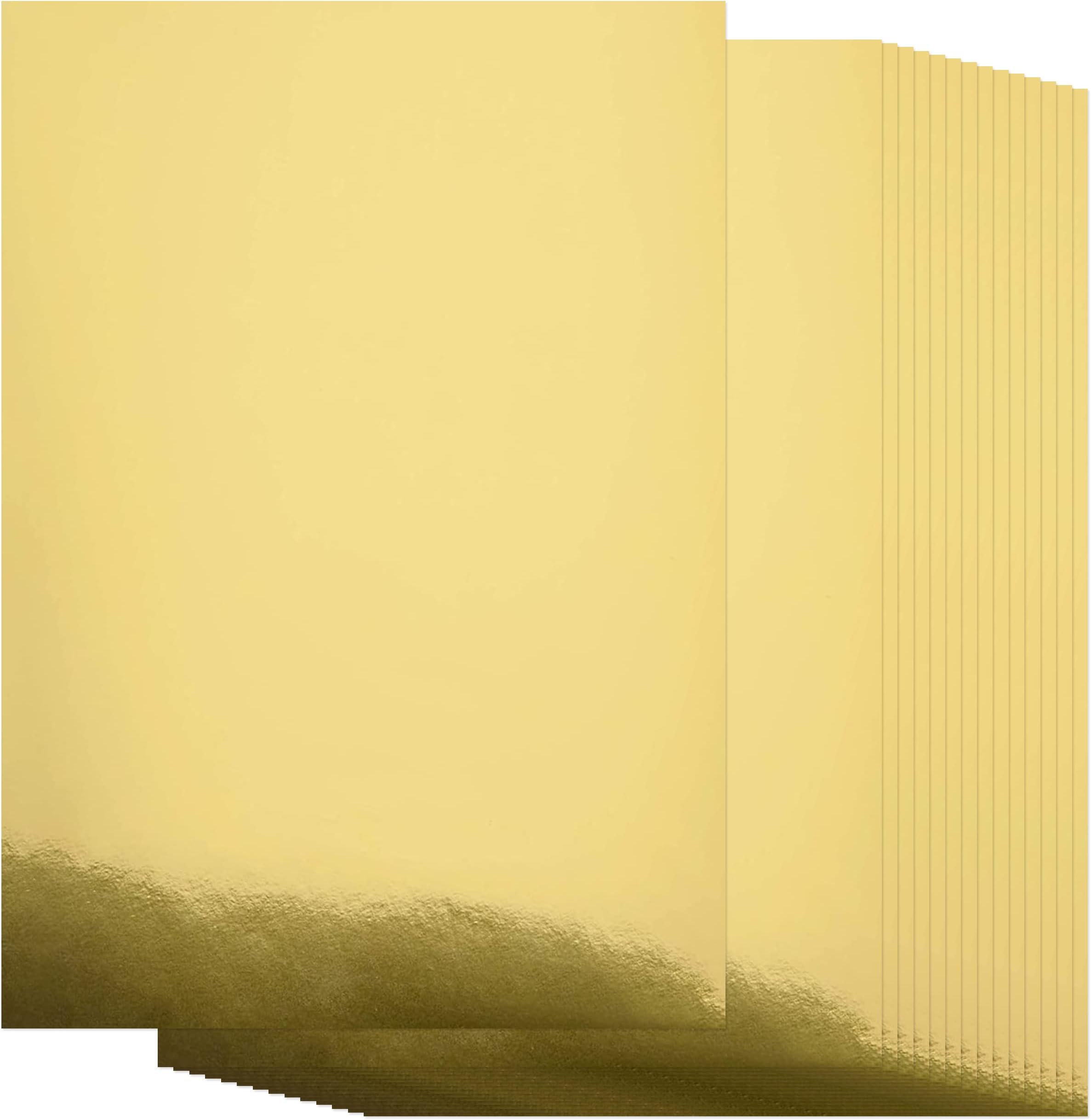 Metallic Gold Cardstock Paper, 60pcs of 8.5”x11” (250 GSM) - Gold Paper ...