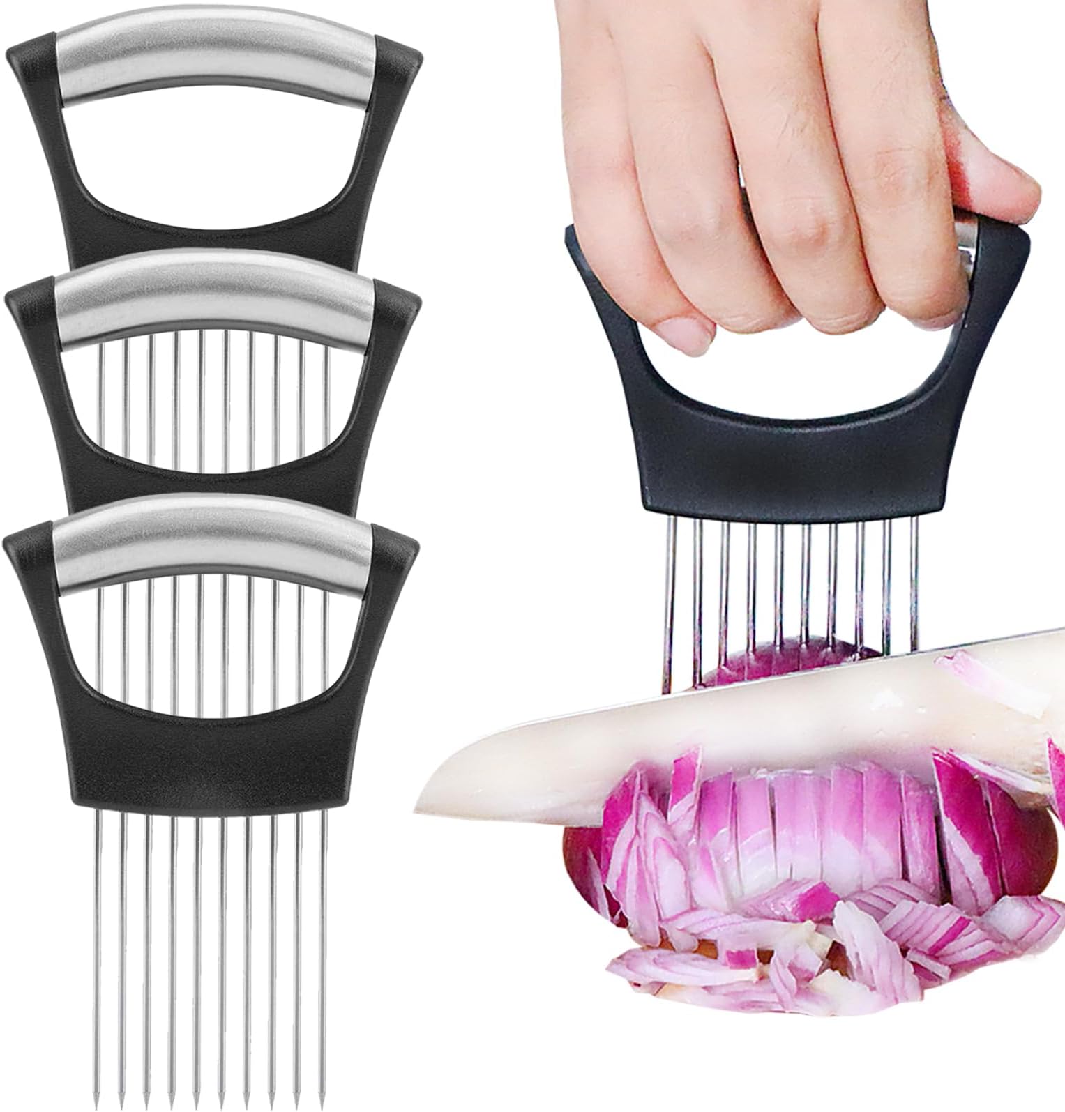 Amazon.com: JAYVAR Onion Holder for Slicing, Onion Cutter Vegetable ...