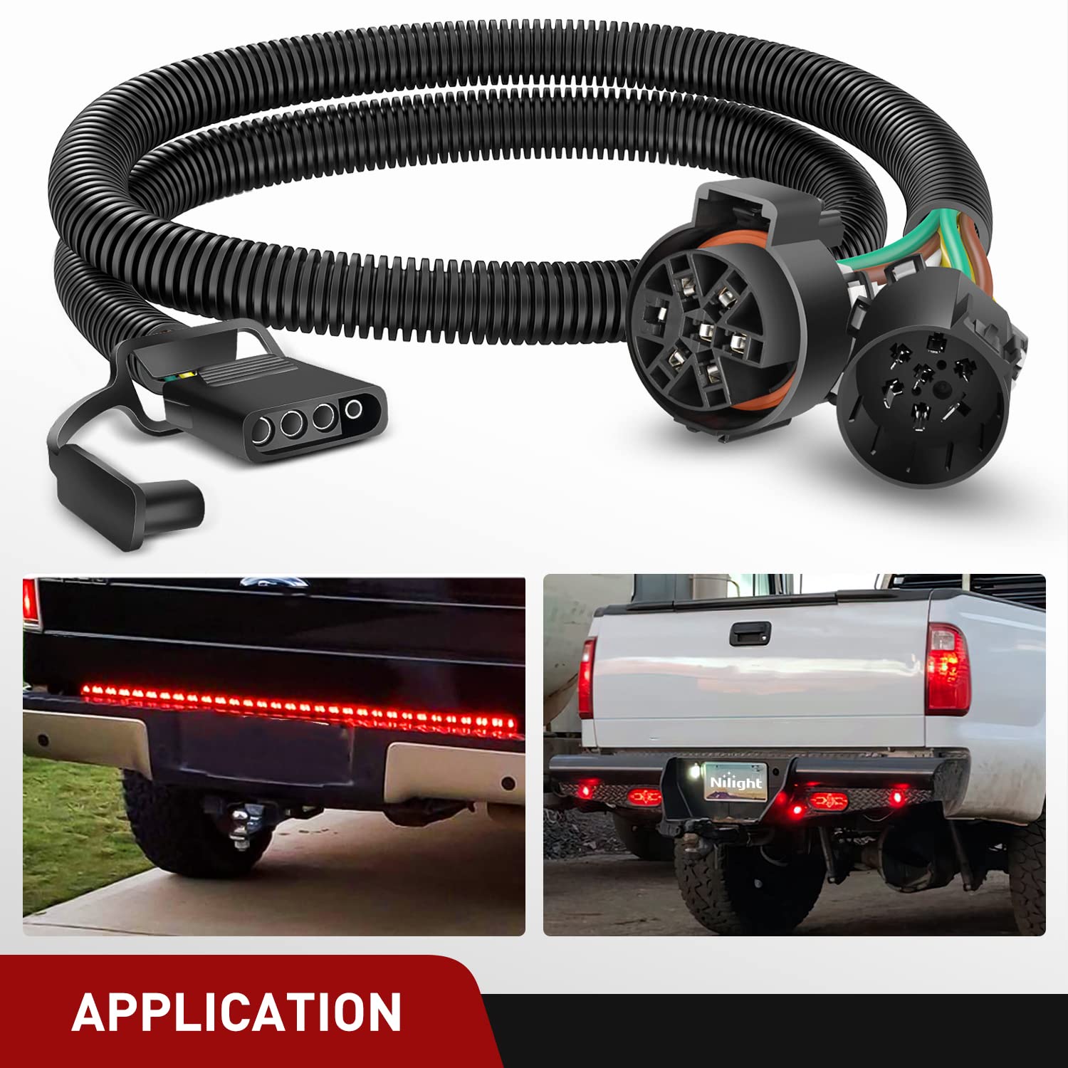 Snapklik.com : Nilight USCAR 7 Pin To 4-Pin Trailer Wiring Harness ...